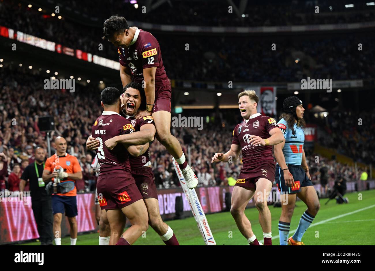 Brisbane, Australia. 21st June, 2023. Valentine Holmes (left) of the ...