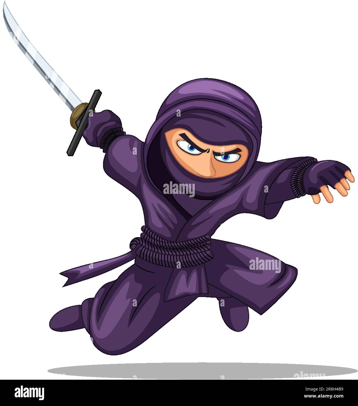 Asian ninja cartoon character illustration Stock Vector Image & Art - Alamy
