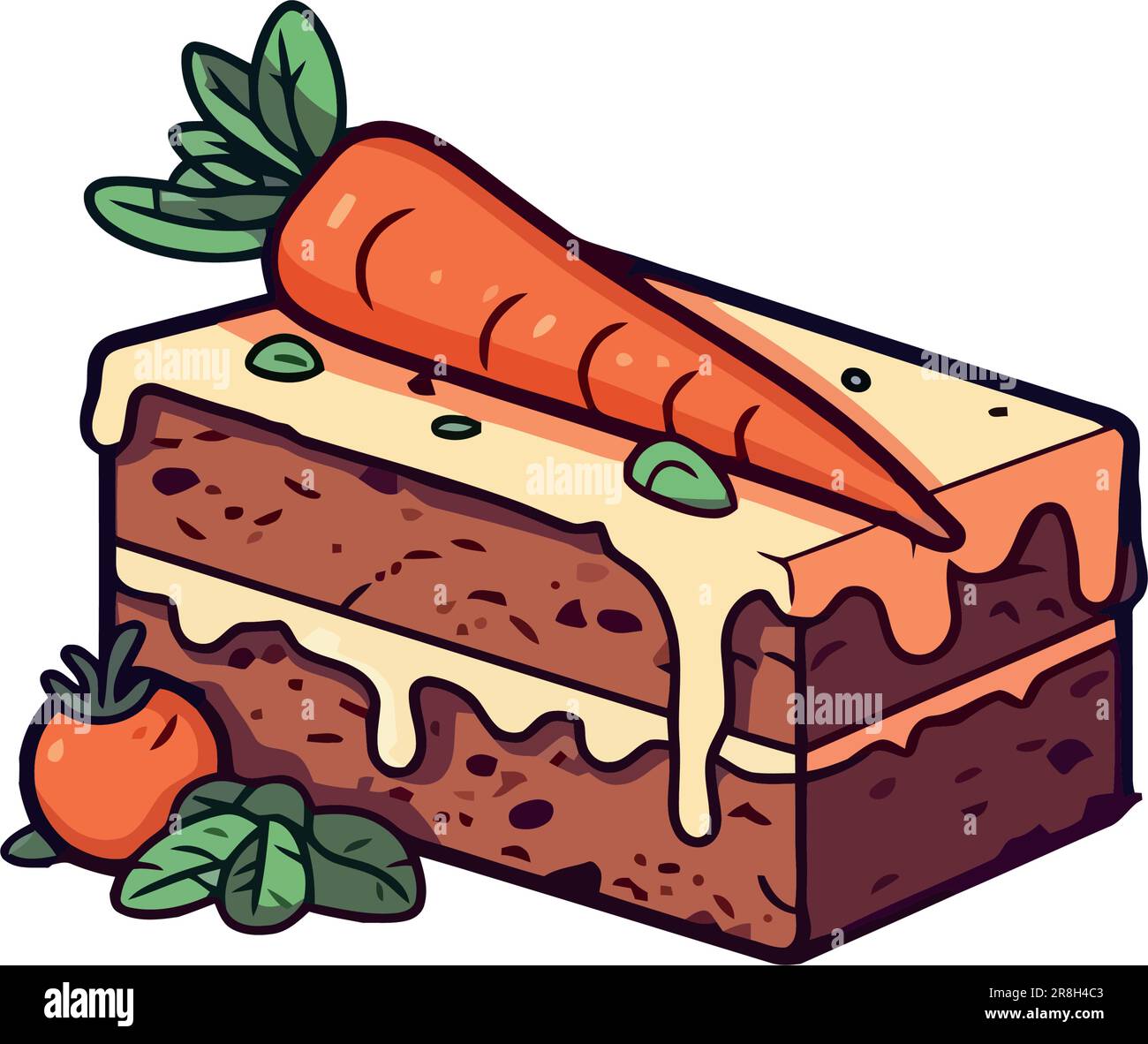 A cute cartoon carrot cake with icing Stock Vector Image & Art - Alamy