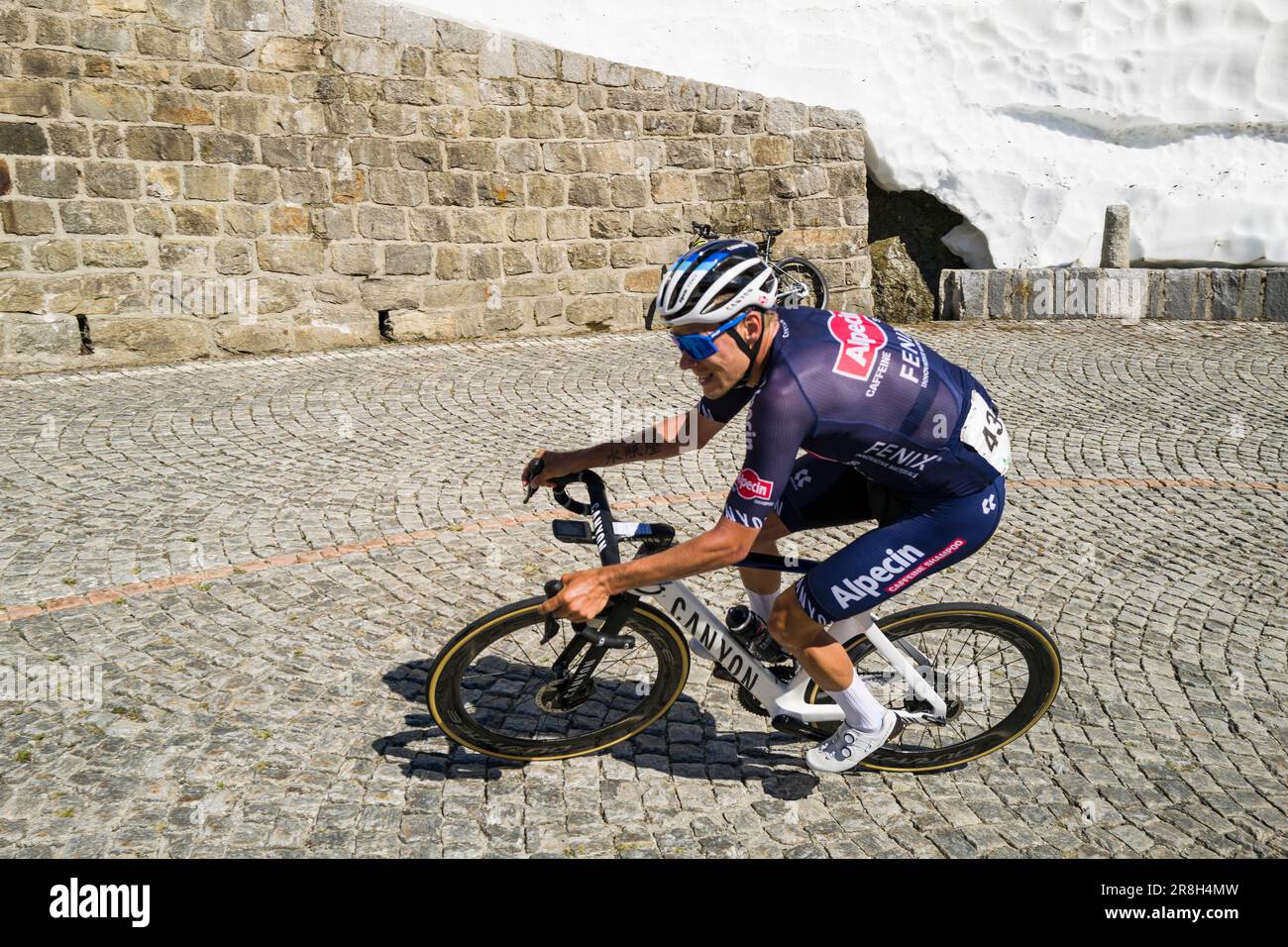 Switzerland. Tour de Suisse. Gotthard pass (Tremola). Xandro Meurisse ...
