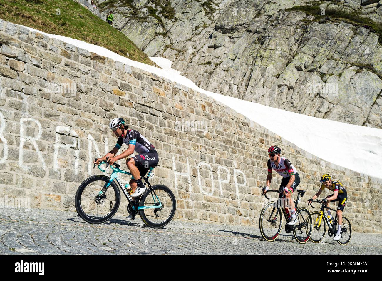 Switzerland. Tour de Suisse. Gotthard pass (Tremola). Michael Matthews ...