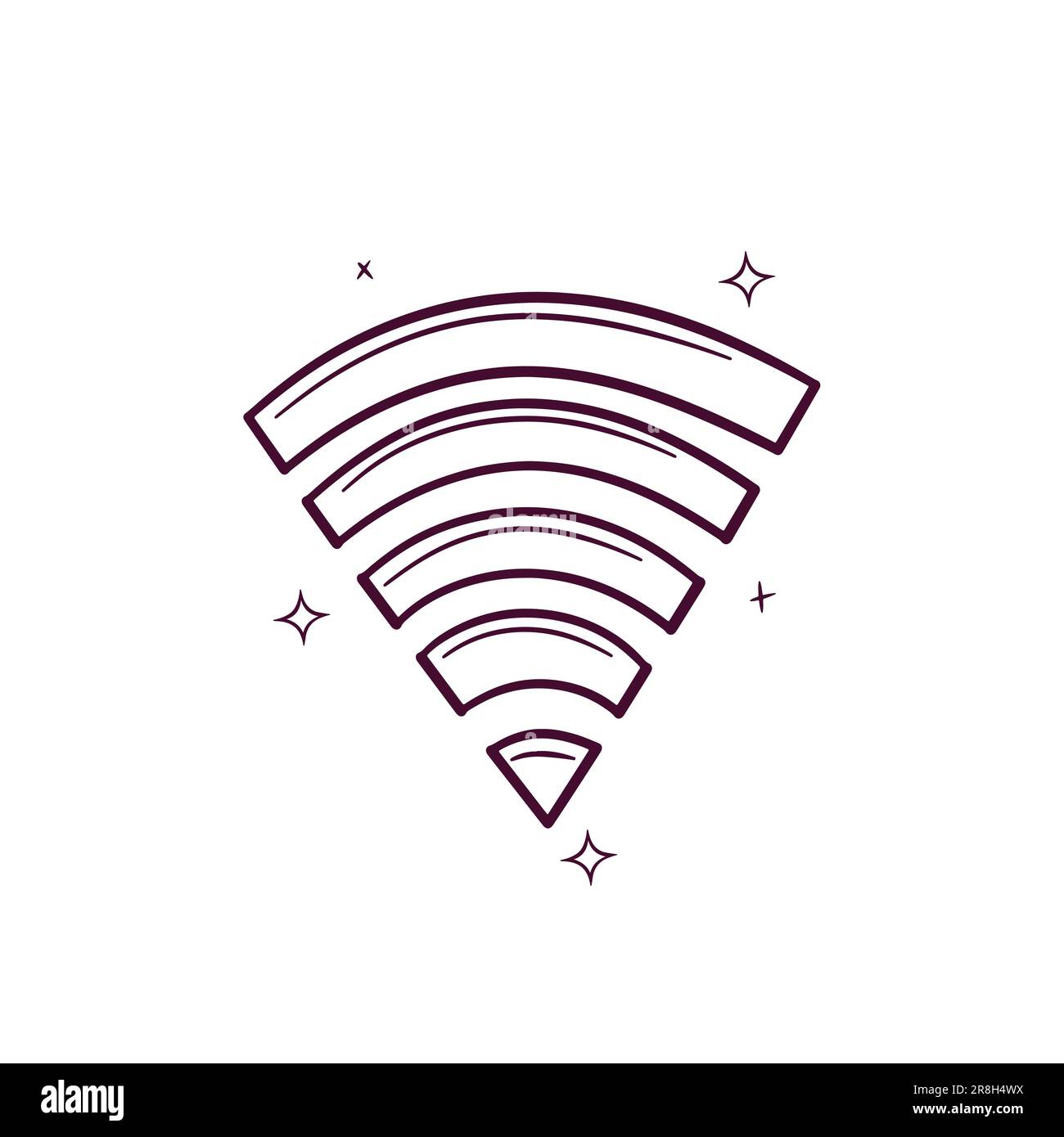 Hand Drawn Wifi Icon. Doodle Vector Sketch Illustration Stock Vector ...