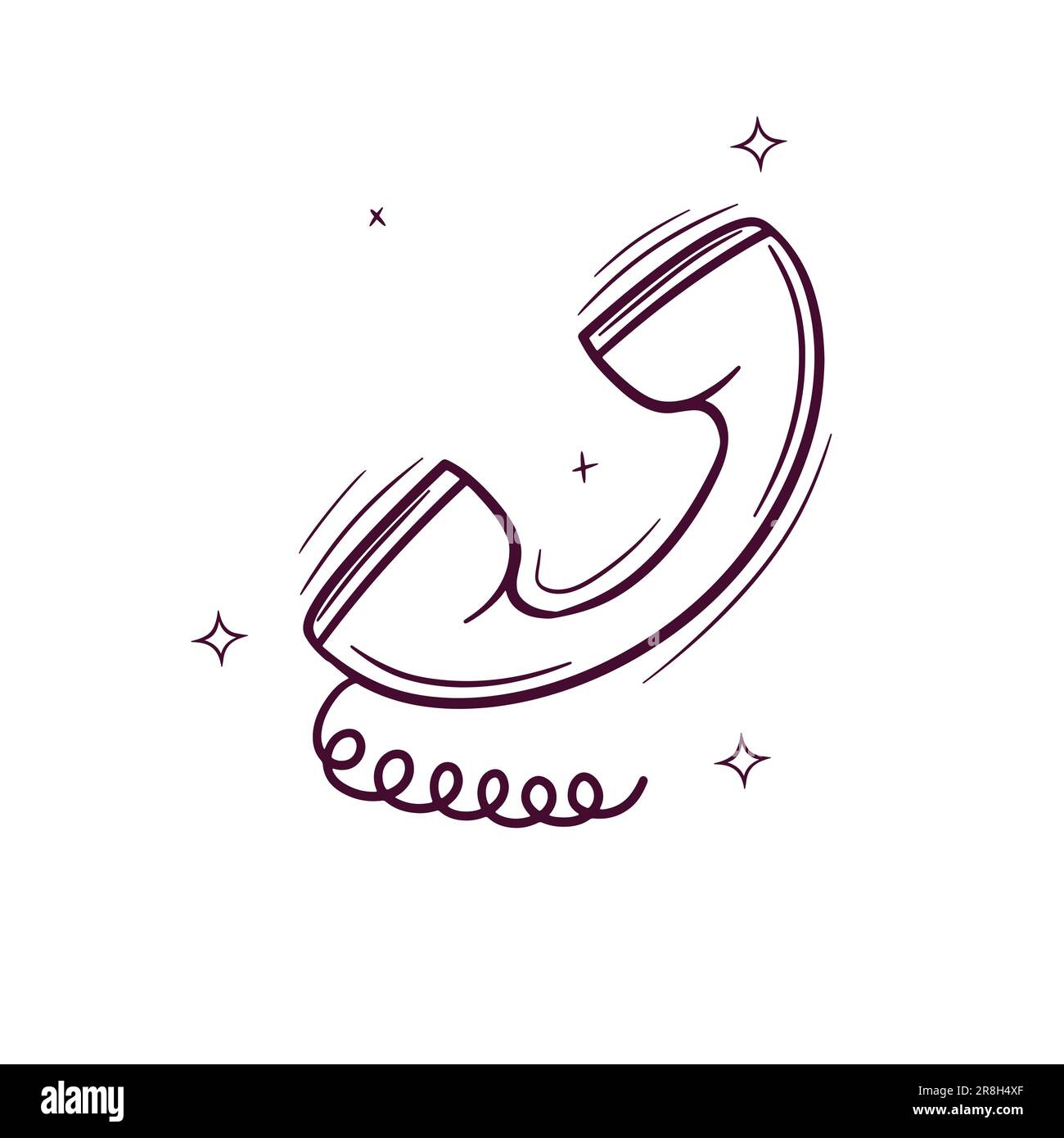 Hand Drawn Telephone. Doodle Vector Sketch Illustration Stock Vector ...