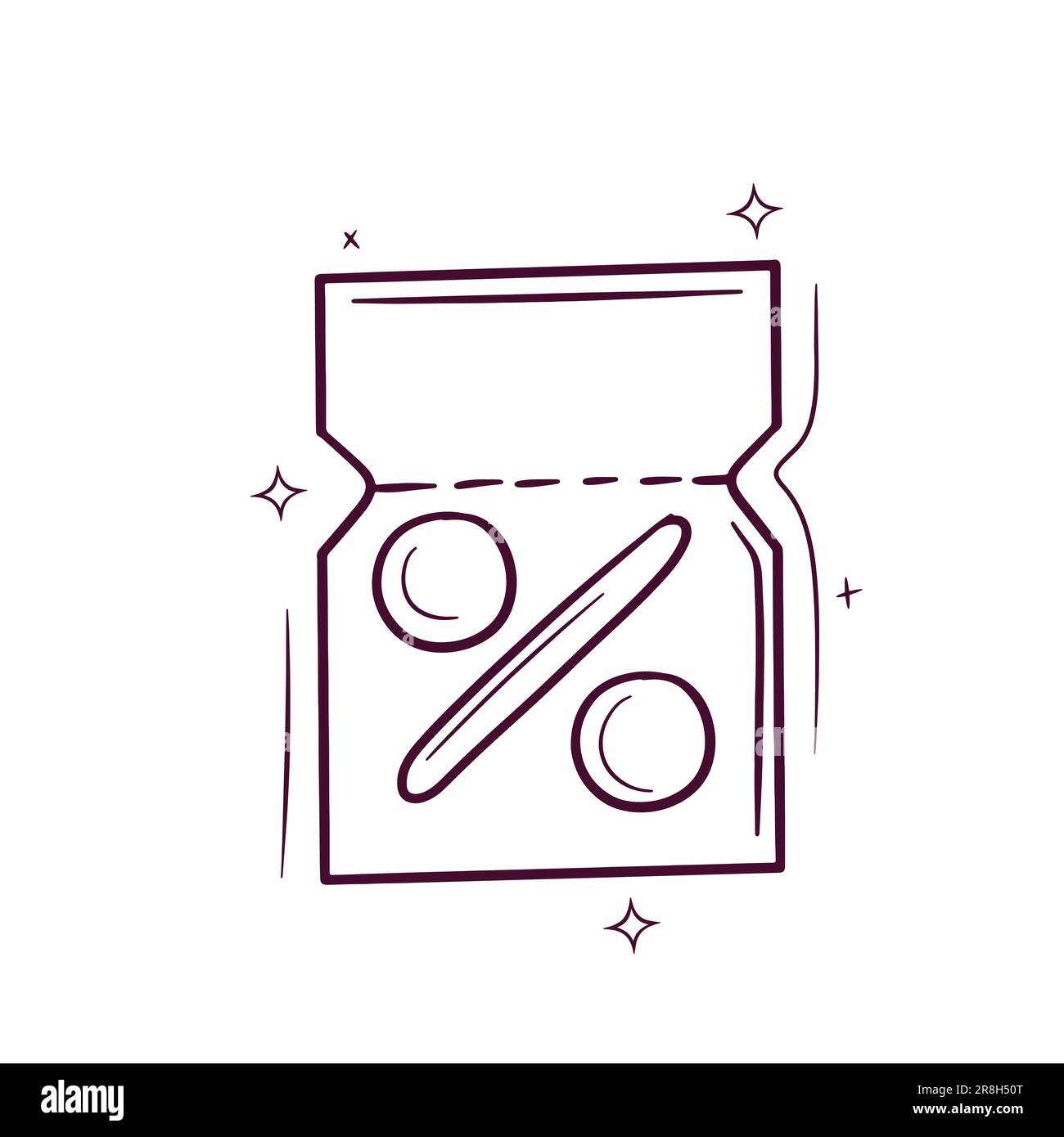 Hand Drawn Discount Coupon. Doodle Vector Sketch Illustration Stock ...