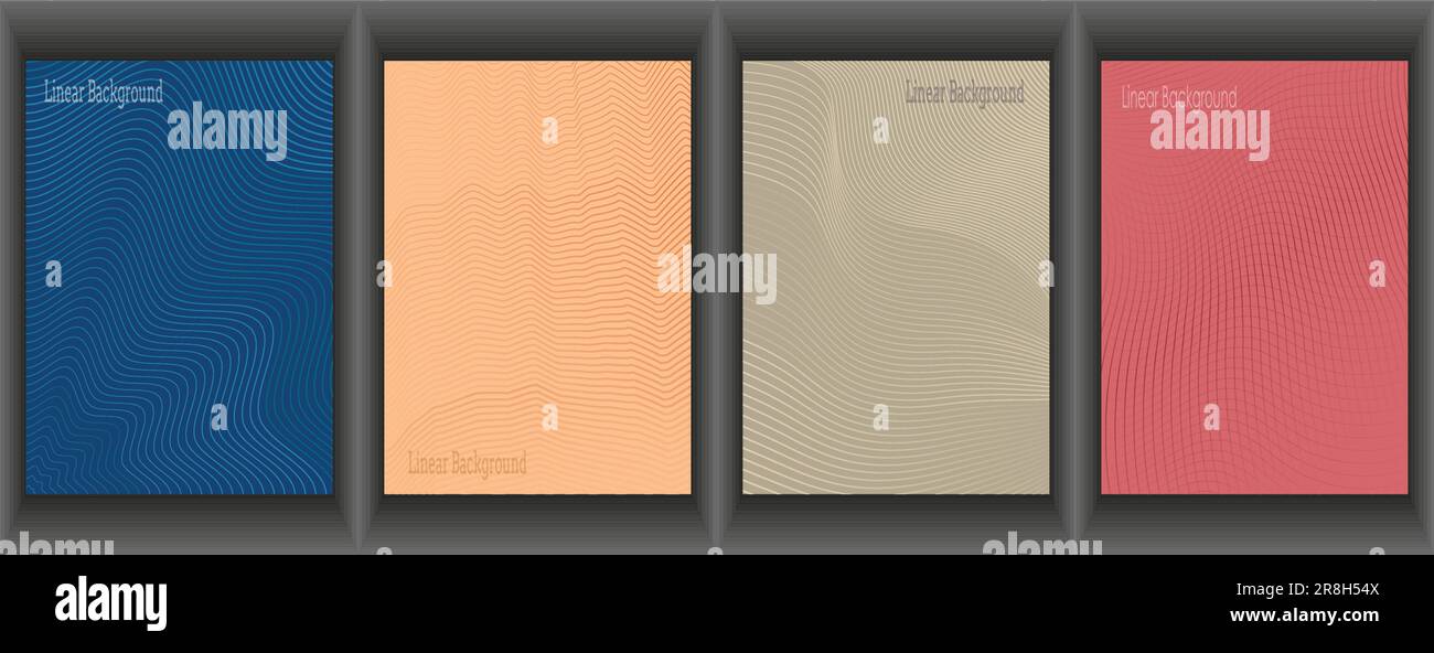 Colorful linear composition. A set of layouts for the design of banners ...