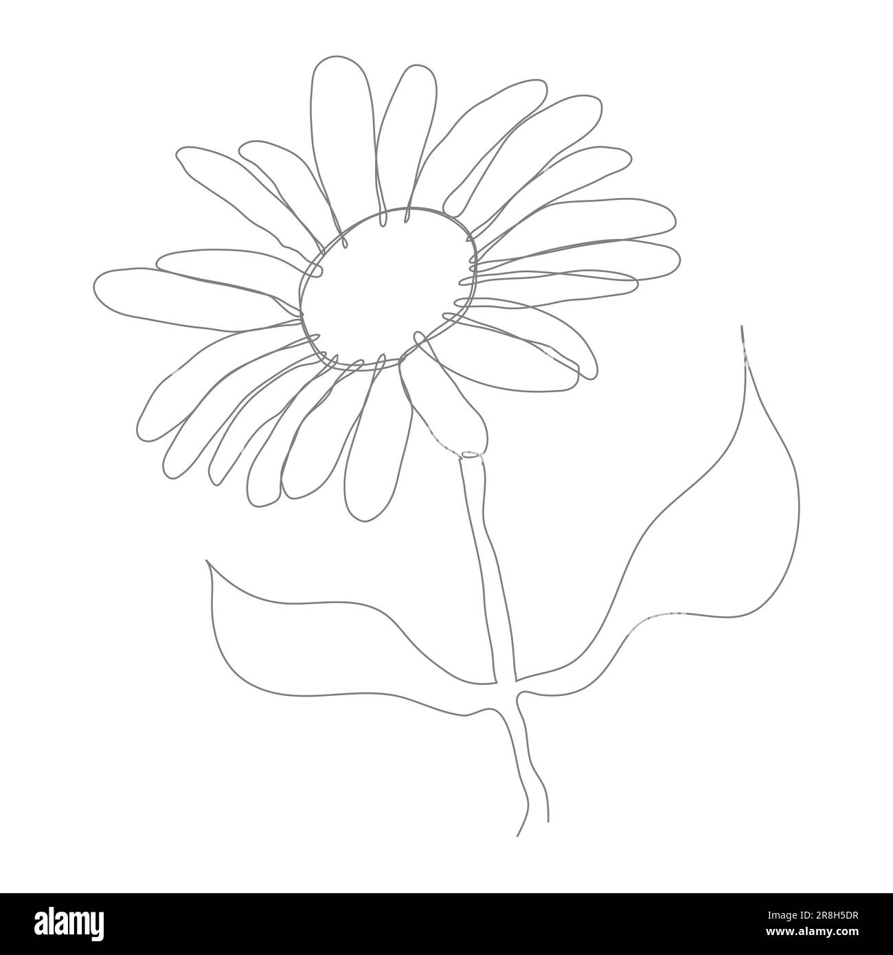 The flower is drawn by hand with a solid line. Flat style Stock Vector ...