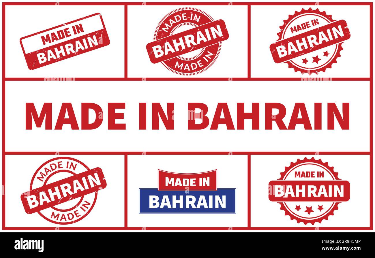 Made In Bahrain Rubber Stamp Set Stock Vector Image & Art - Alamy