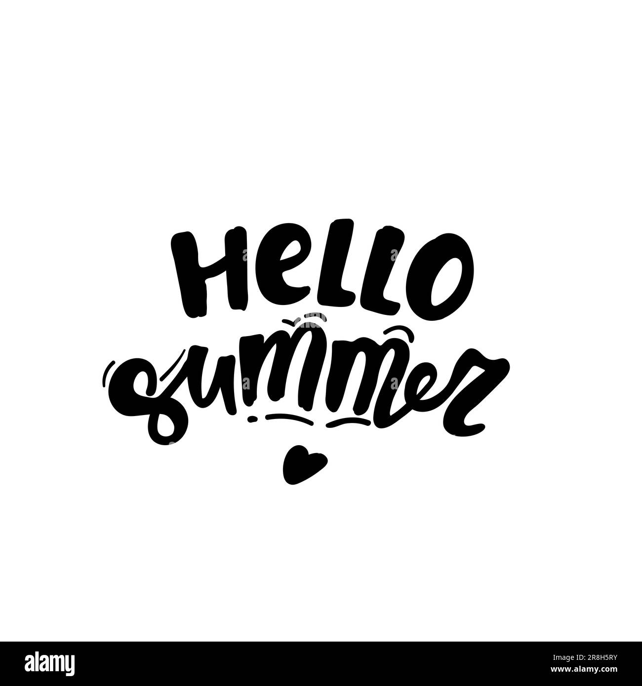 Vector illustration: Hand drawn lettering composition of Hello Summer ...