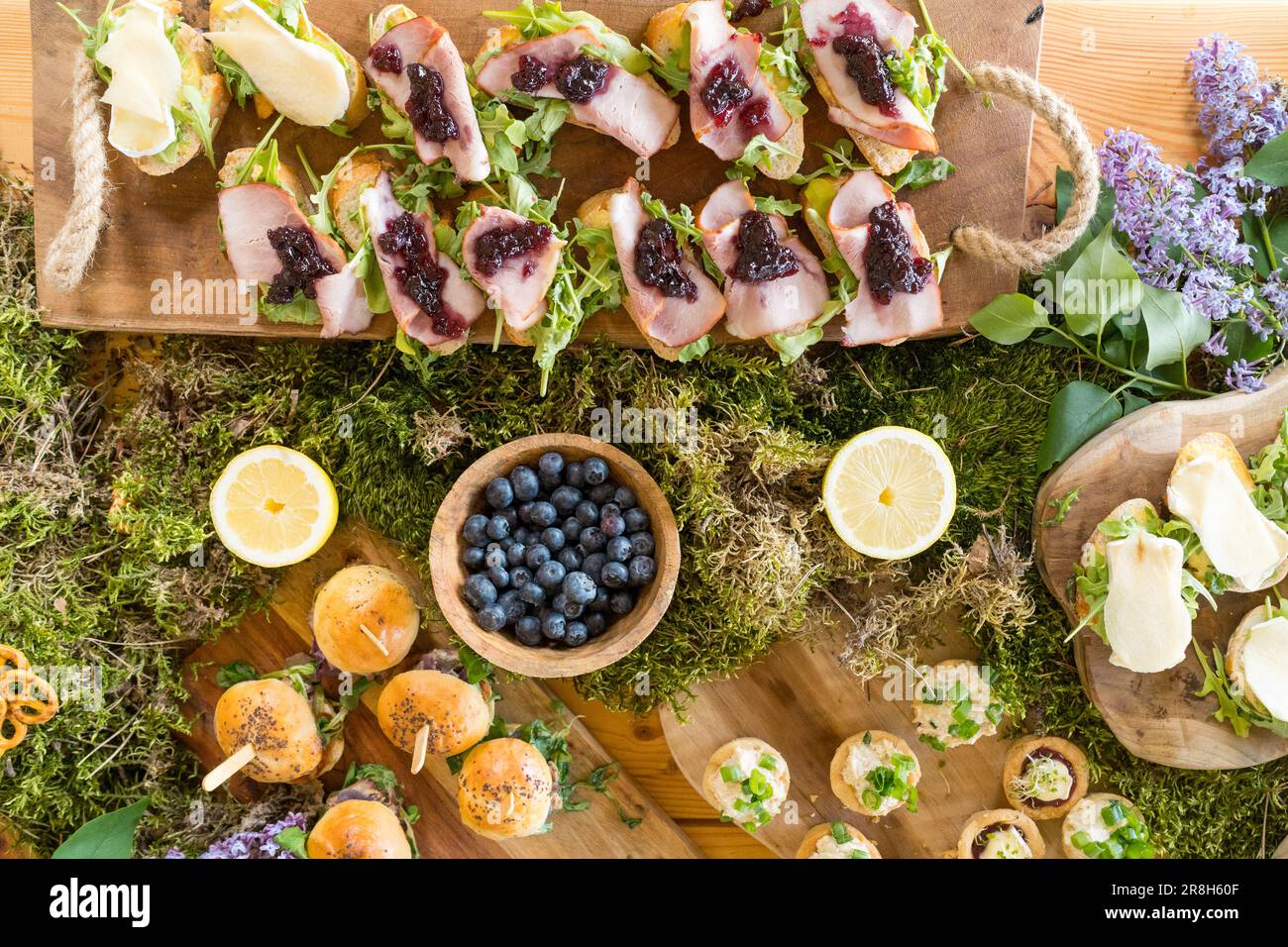 Outdoor reception finger food catering Stock Photo - Alamy