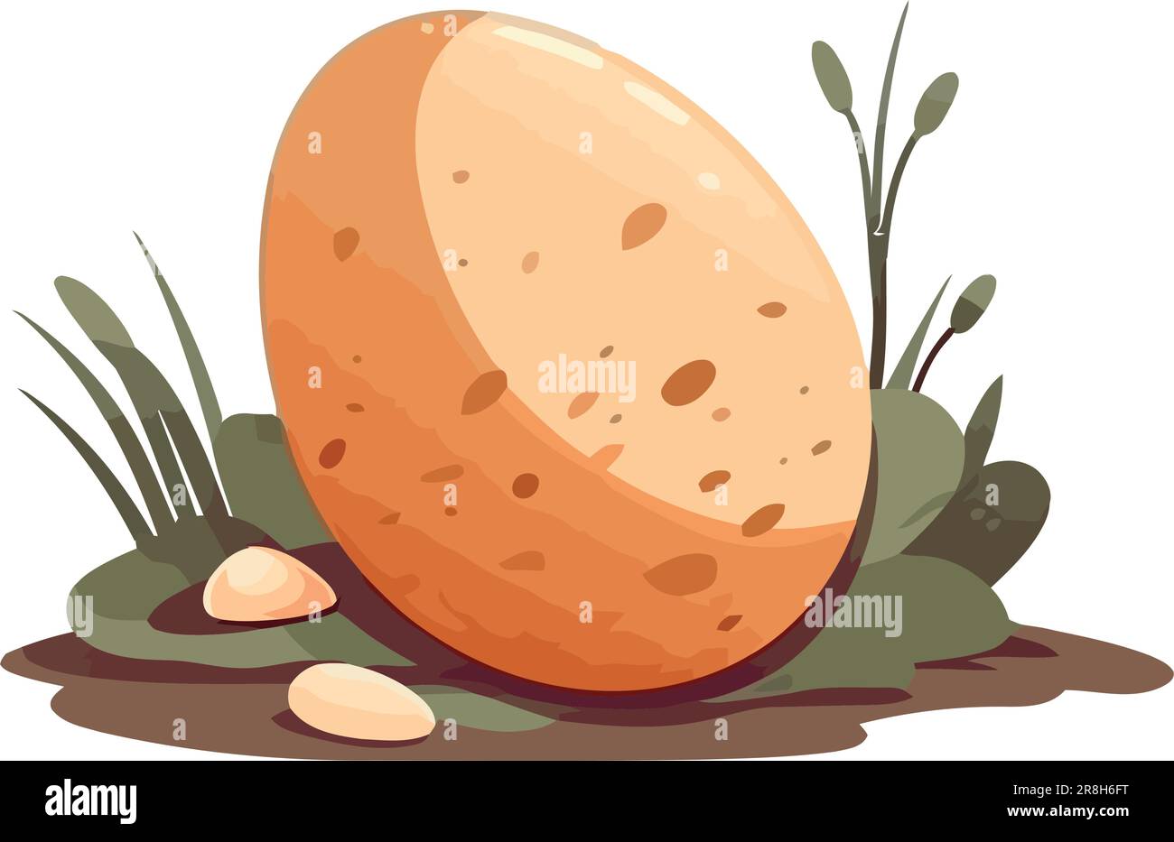 Fresh egg on a nature grass Stock Vector Image & Art - Alamy