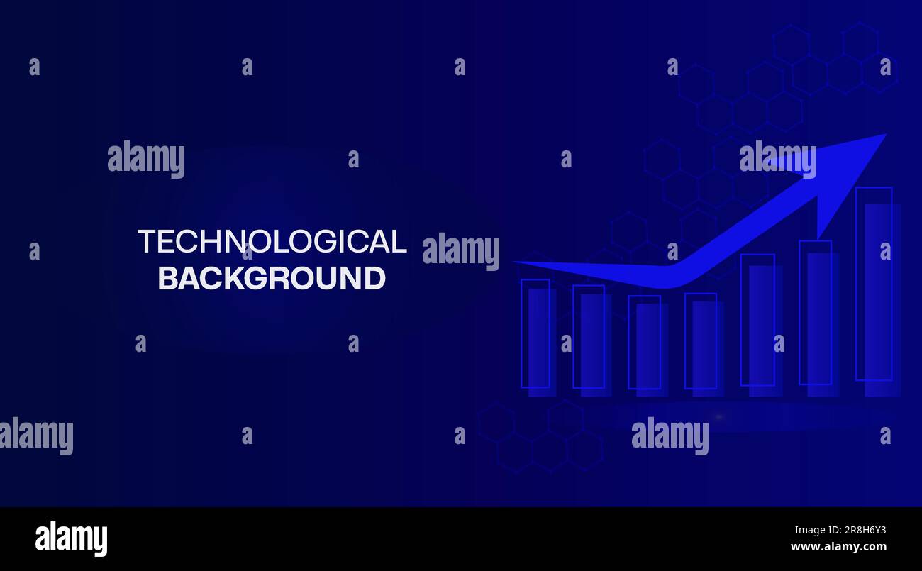 Futuristic blue, technology background with arrow, diagram. Big data ...