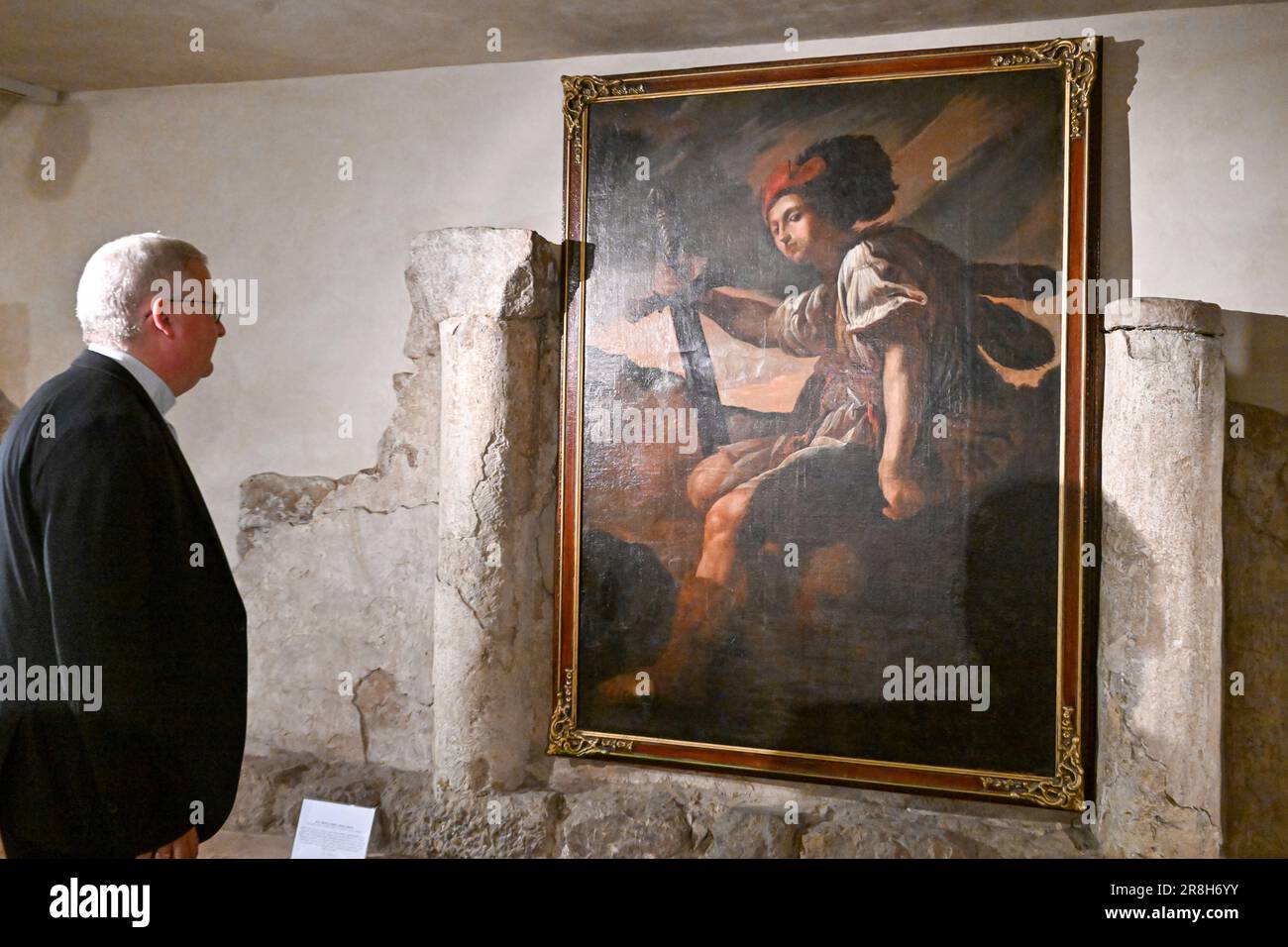 Brno, Czech Republic. 13th June, 2023. Painting of David and Goliath ...