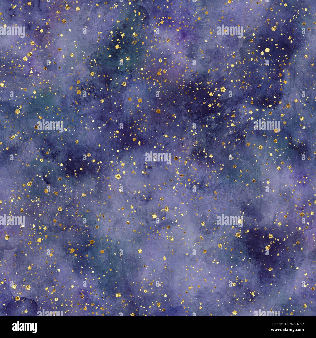 Abstract watercolor indigo space sky stars night background ...