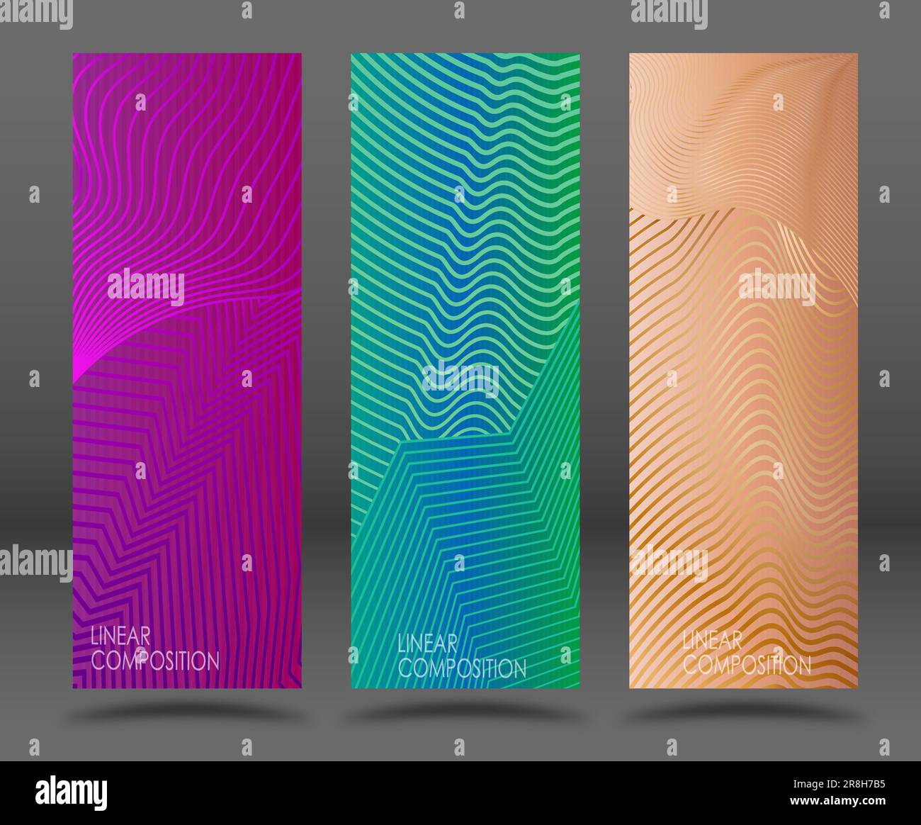 Colorful linear composition. A set of layouts for the design of banners ...