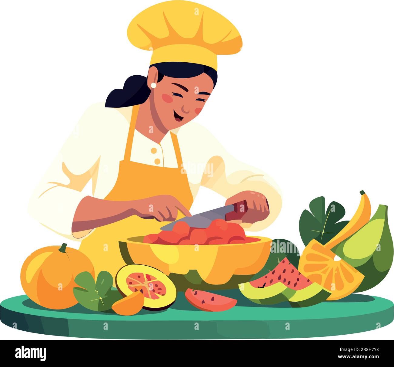 Chef preparing fruit Cut Out Stock Images & Pictures - Alamy