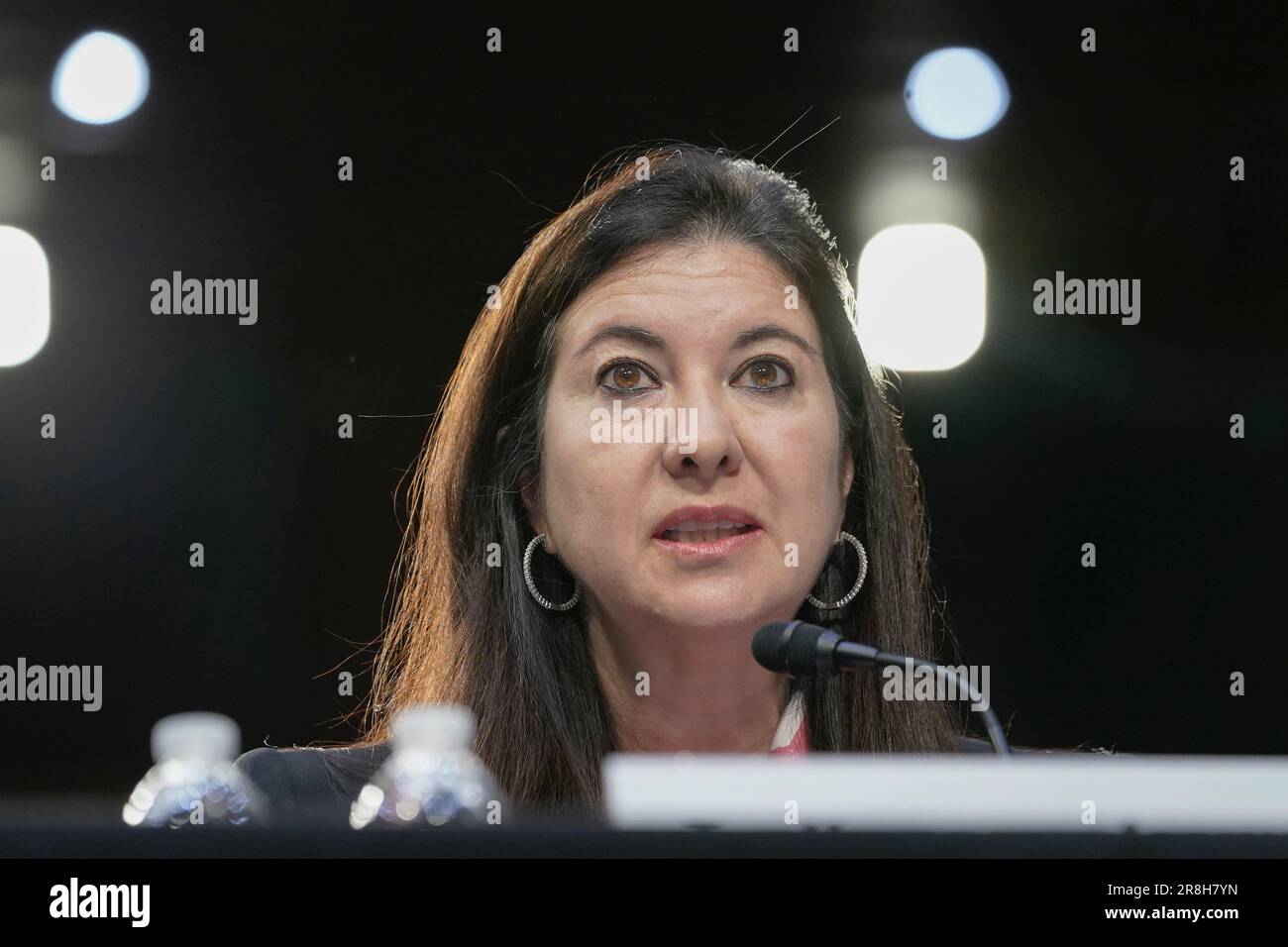 Adriana Kugler of Maryland, speaks during the Senate Banking, Housing ...