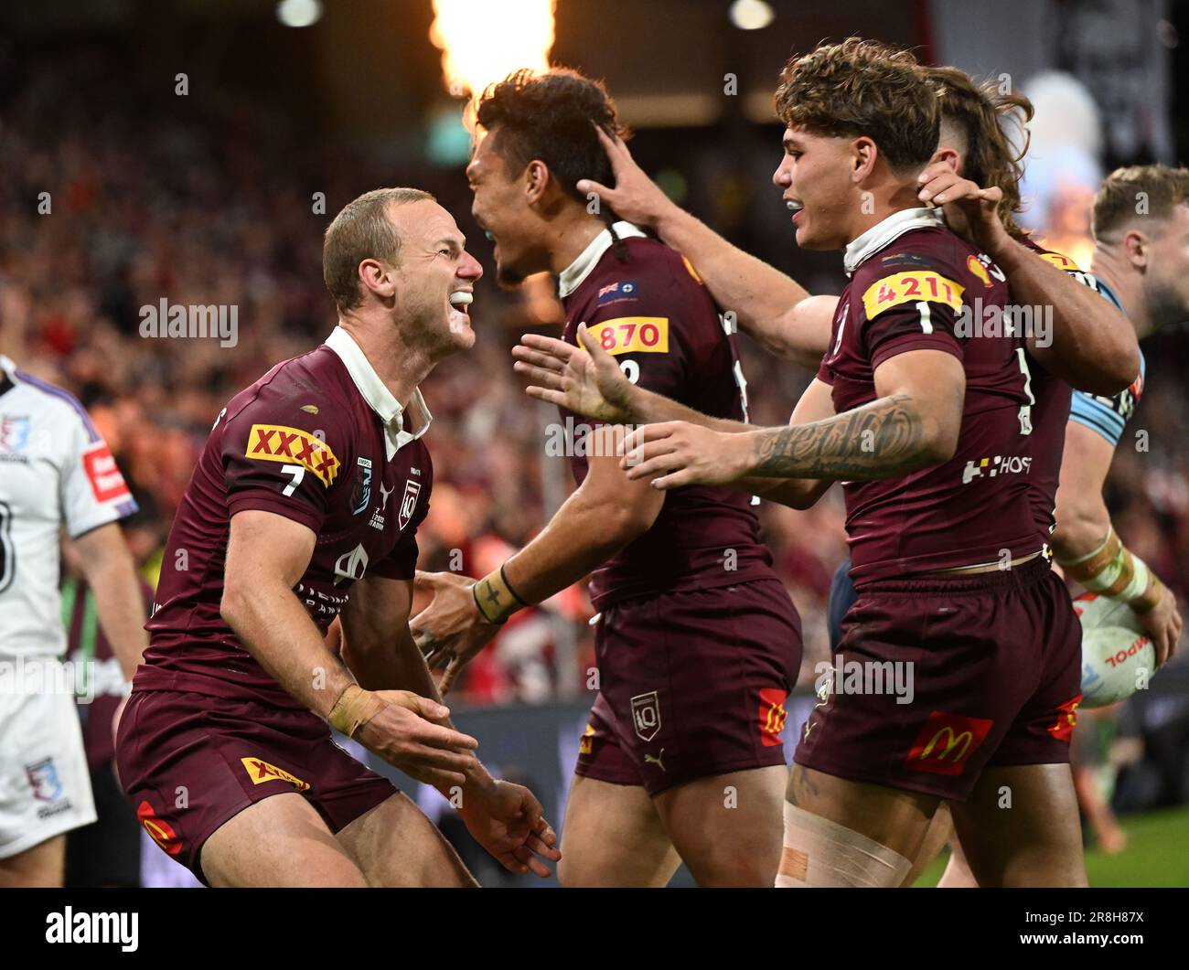 Brisbane, Australia. 21st June, 2023. Daly Cherry-Evans (left) and ...
