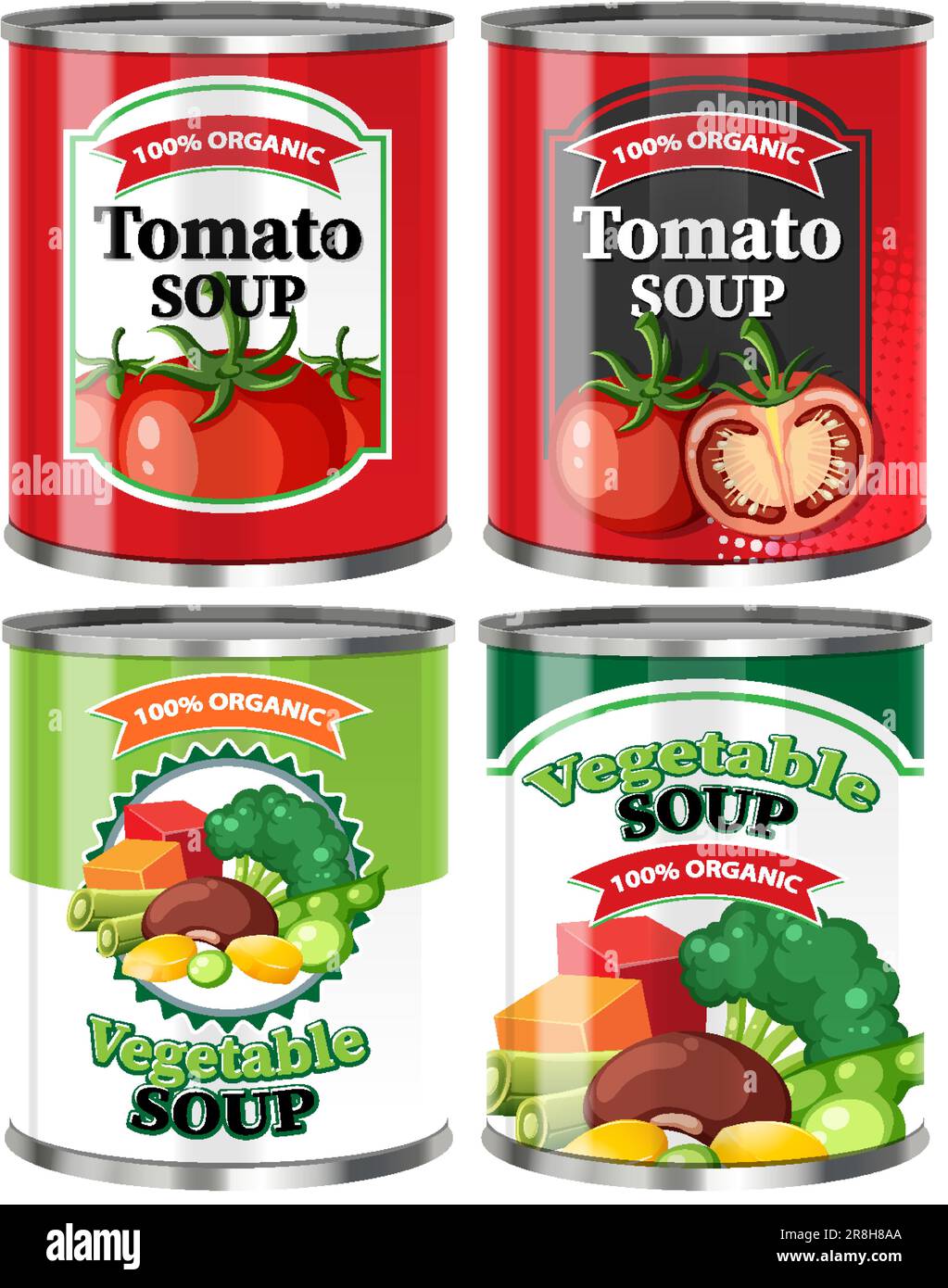 Vegetables cans Stock Vector Images - Alamy