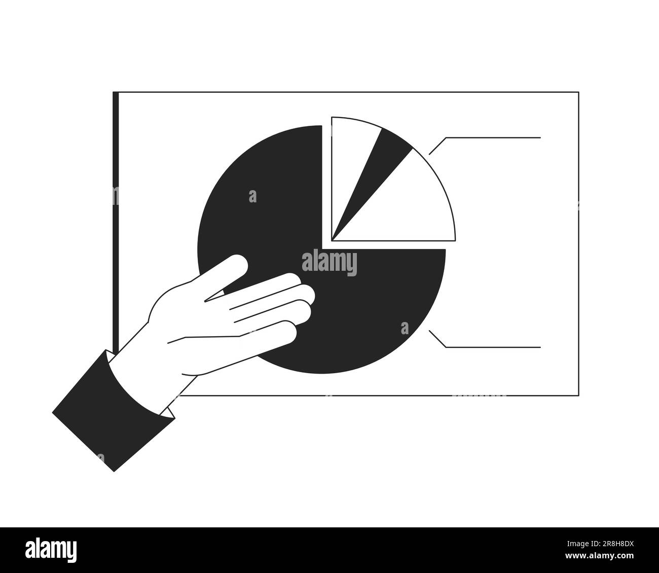 Analysis presentation hand bw concept vector spot illustration Stock ...