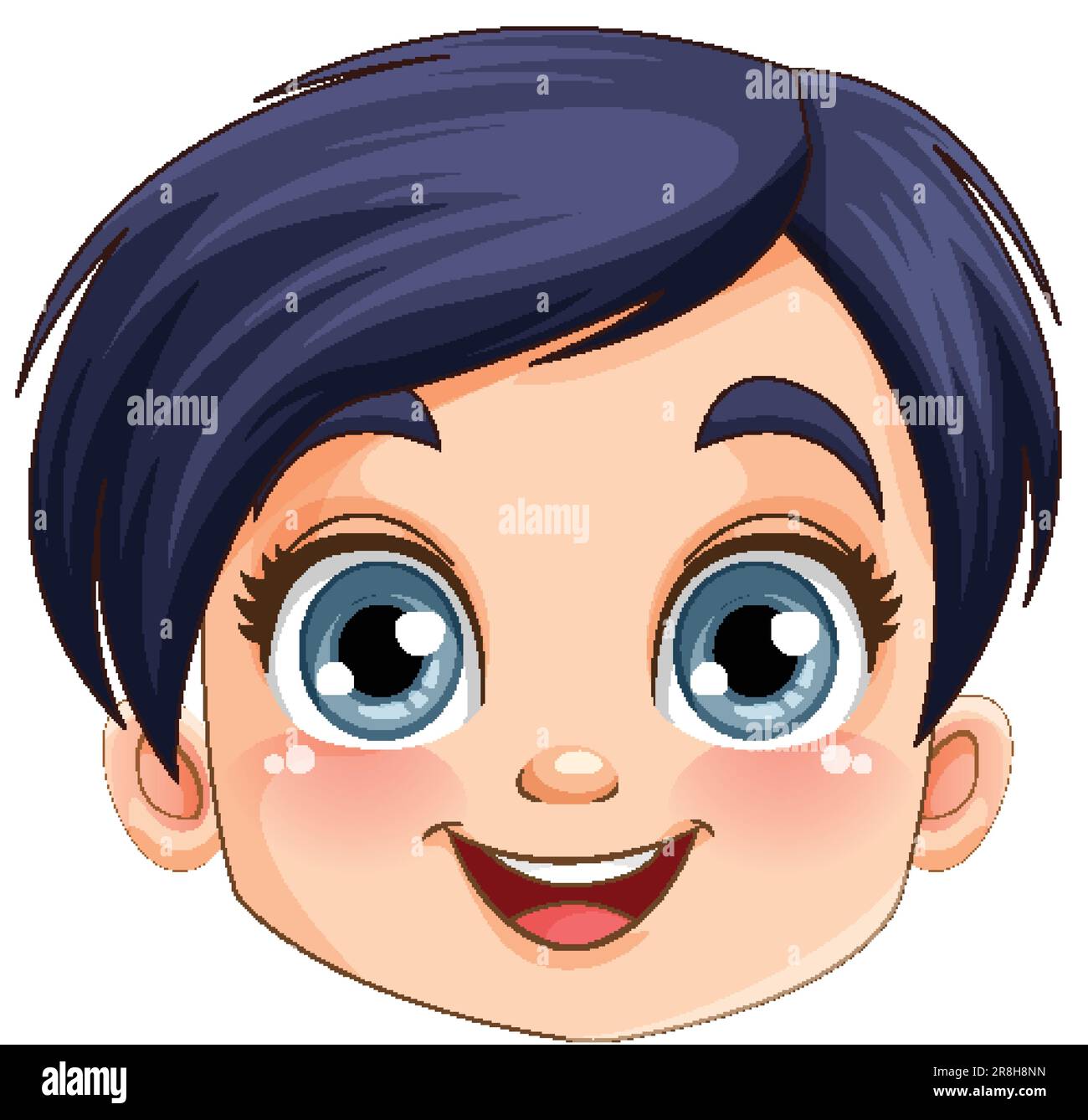 Cute boy face smiling illustration Stock Vector Image & Art - Alamy