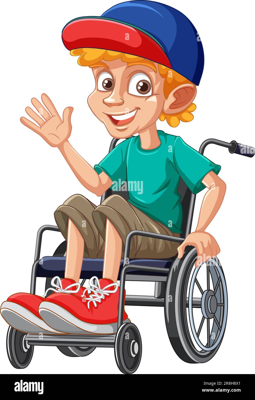 Disable man cartoon sitting on wheelchair illustration Stock Vector ...
