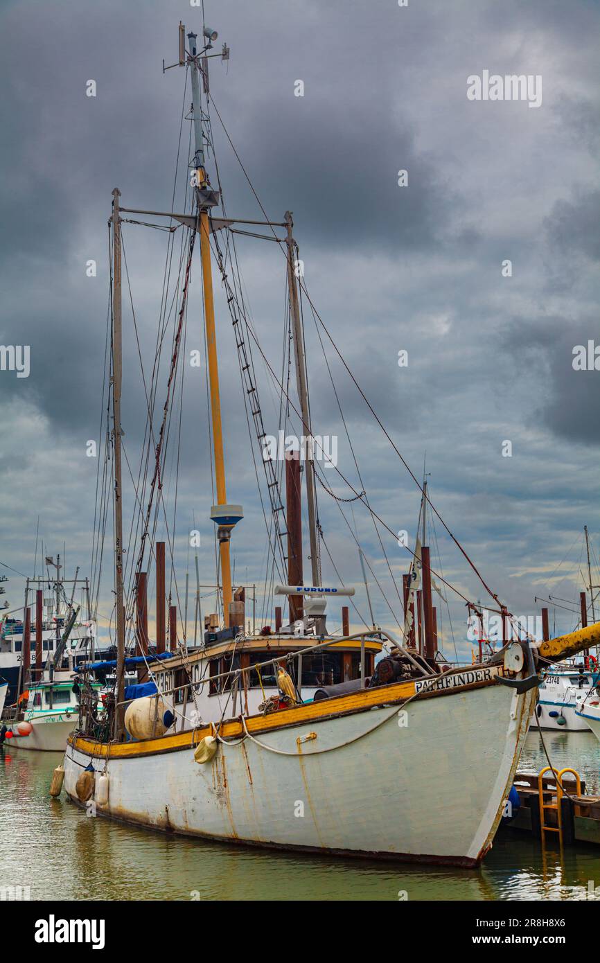 Wooden sailing vessel Pathfinder in Steveston Harbour British Columbia ...