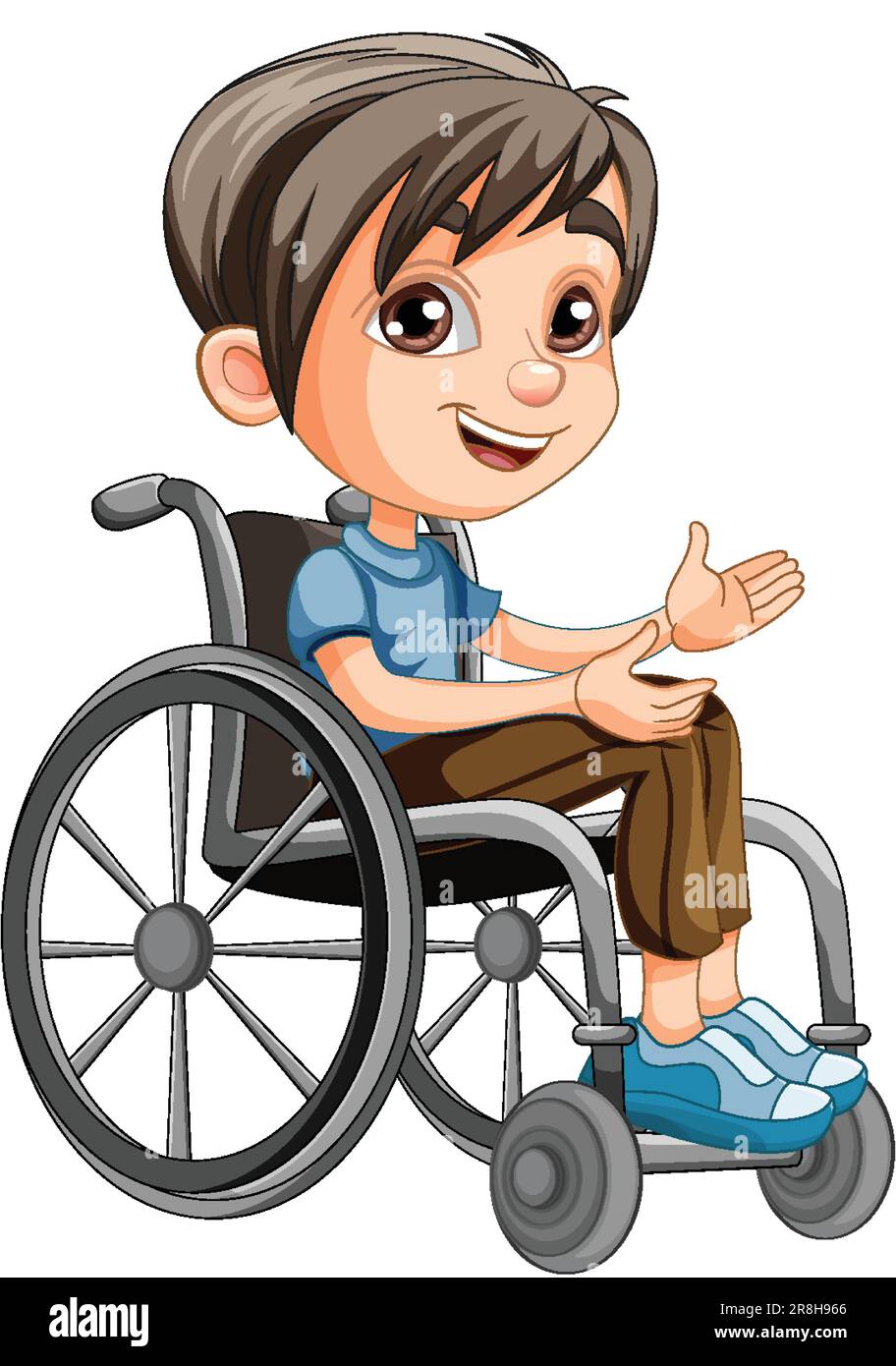 Disable man cartoon sitting on wheelchair illustration Stock Vector ...