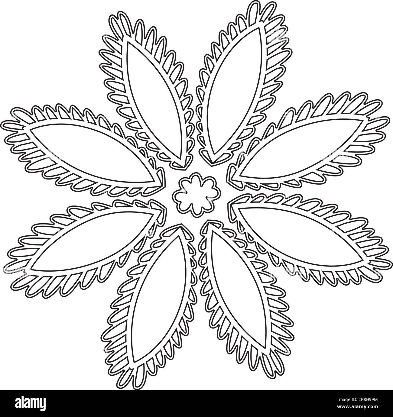 DRAWING OF A FLOWER MANDALA STYLE WITHOUT COLORING Stock Vector Image ...