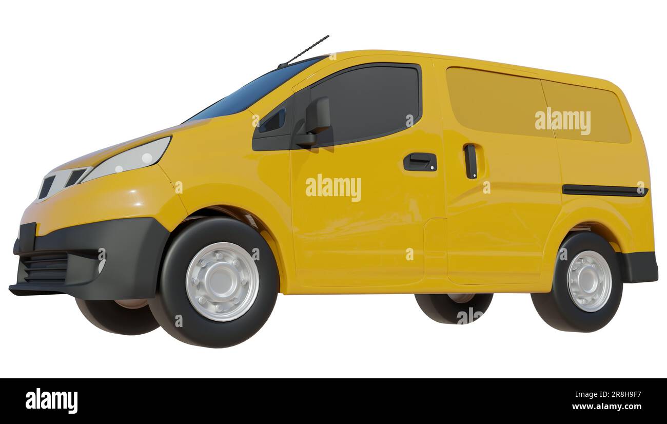 Realistic Delivery Van mockup on transparent layer for branding design ...
