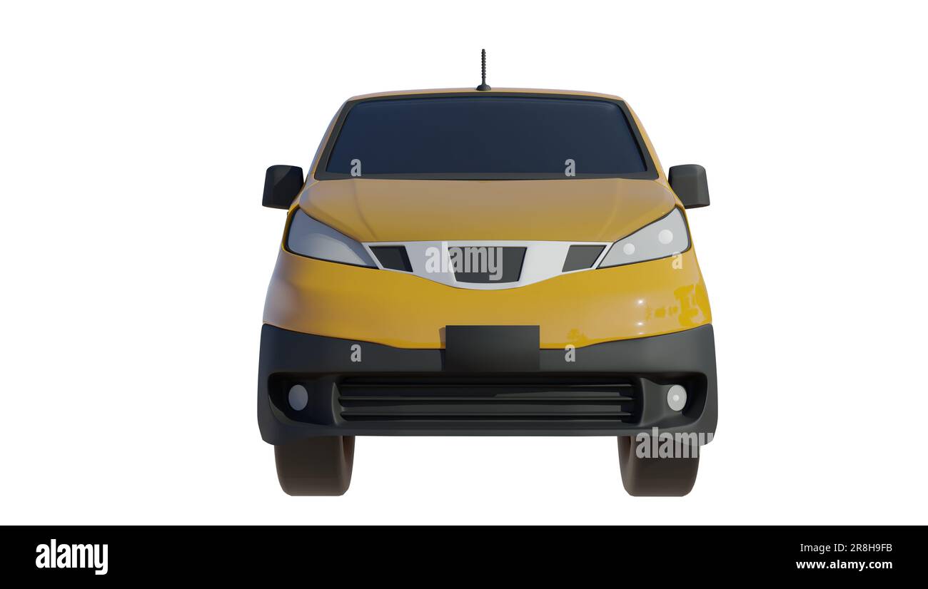 Realistic Delivery Van mockup on transparent layer for branding design ...