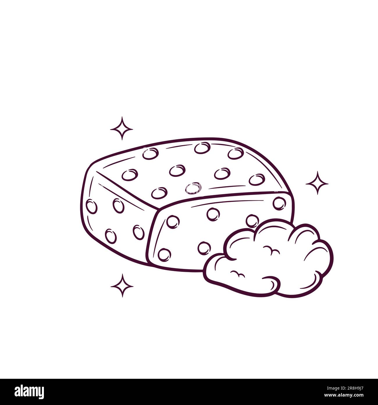 Hand Drawn Sponge With Foam. Doodle Vector Sketch Illustration Stock ...