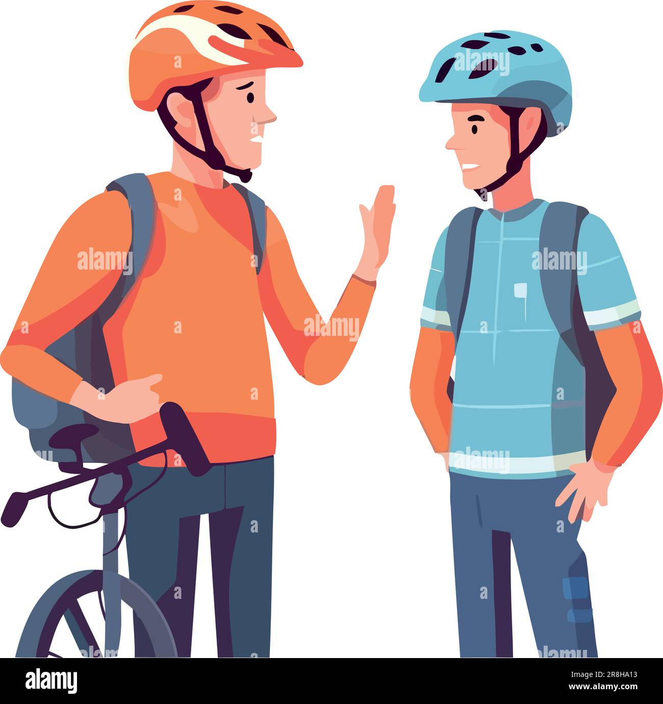 Illustration of two friends cycling hi-res stock photography and images ...