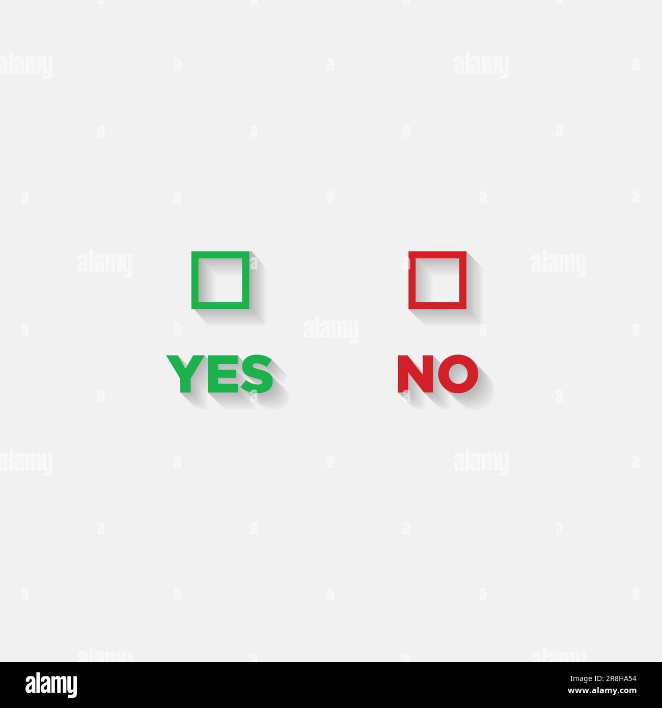 Yes, No word text with check mark Green and red color. Vector illustration Stock Vector Image ...