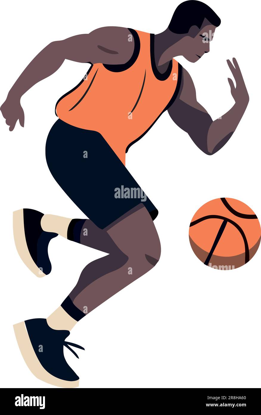 basketball player dribbling ball with speed Stock Vector Image & Art ...