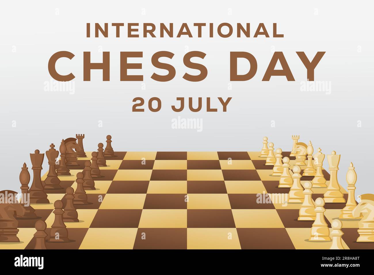 vector international chess day horizontal banner illustration Stock ...