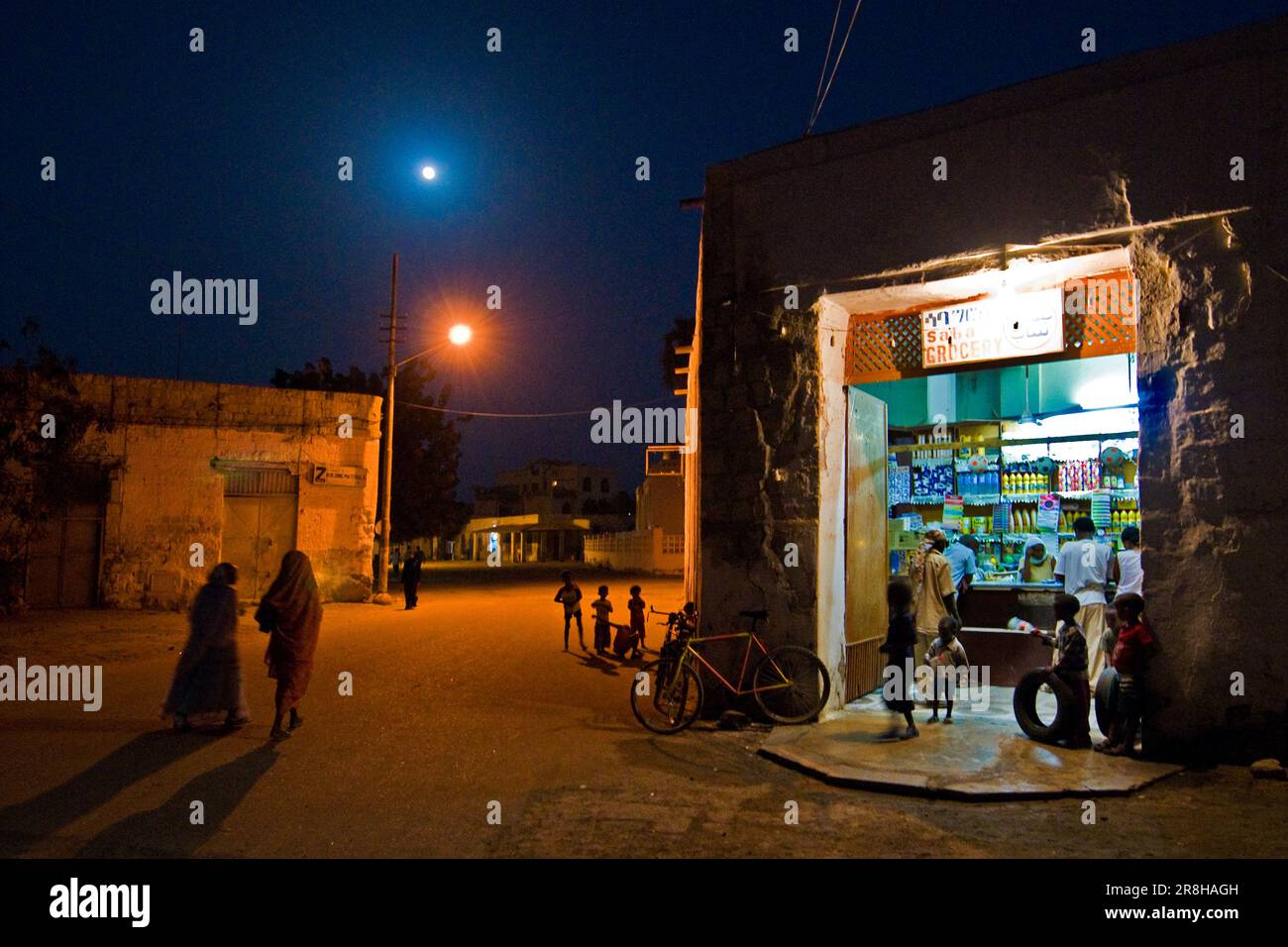 Daily Life In the Night. Massawa. Eritrea Stock Photo - Alamy