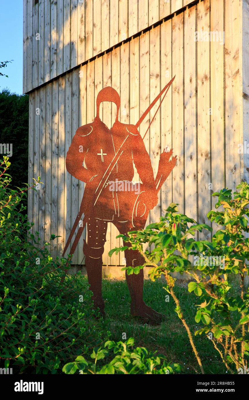 A silhouette of a medieval archer near the battlefield of the Battle of ...