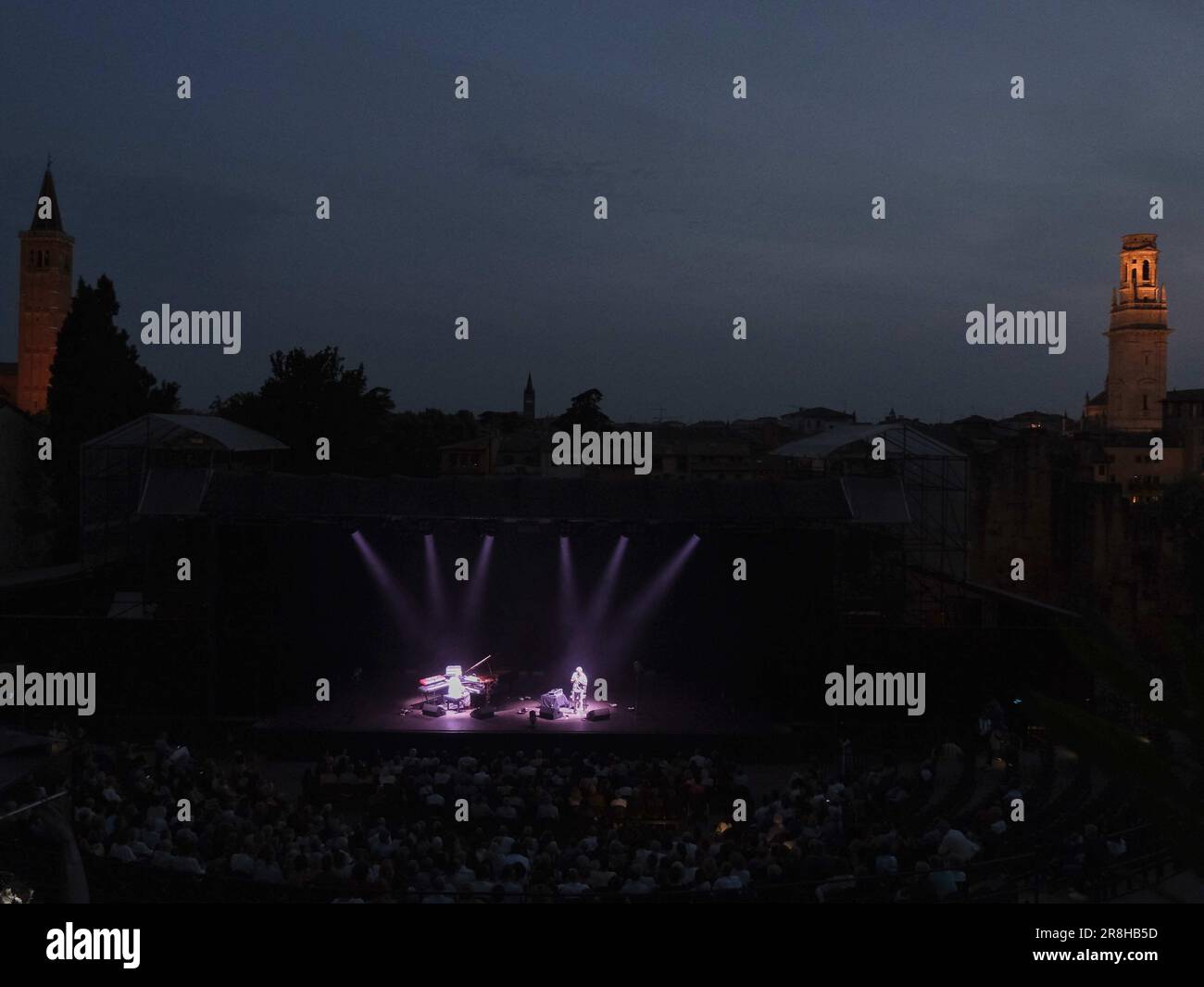 Teatro Romano, Verona, Italy, June 20, 2023, Paolo Fresu with Omar Sosa ...