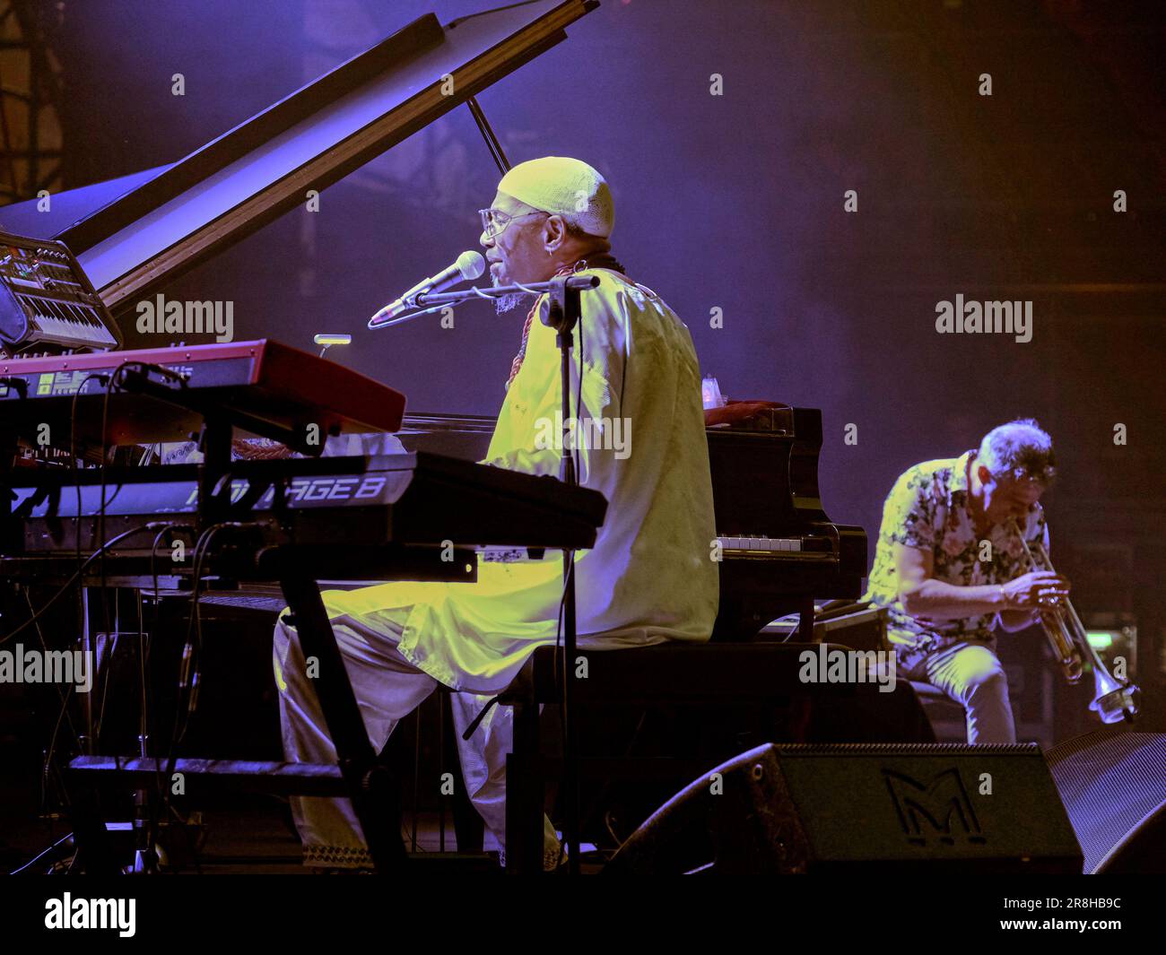 Teatro Romano, Verona, Italy, June 20, 2023, Paolo Fresu with Omar Sosa ...