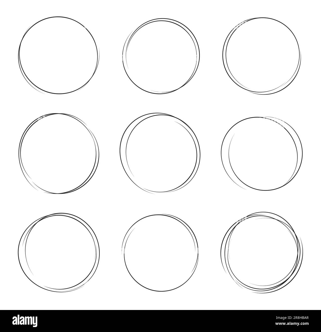 Set of round border background. Circles frames decoration elements ...