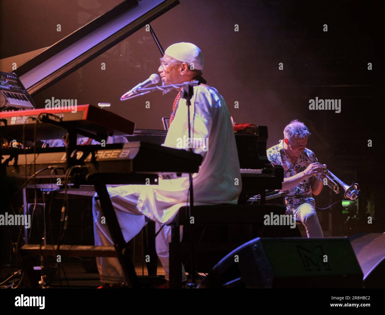 Teatro Romano, Verona, Italy, June 20, 2023, Paolo Fresu with Omar Sosa ...