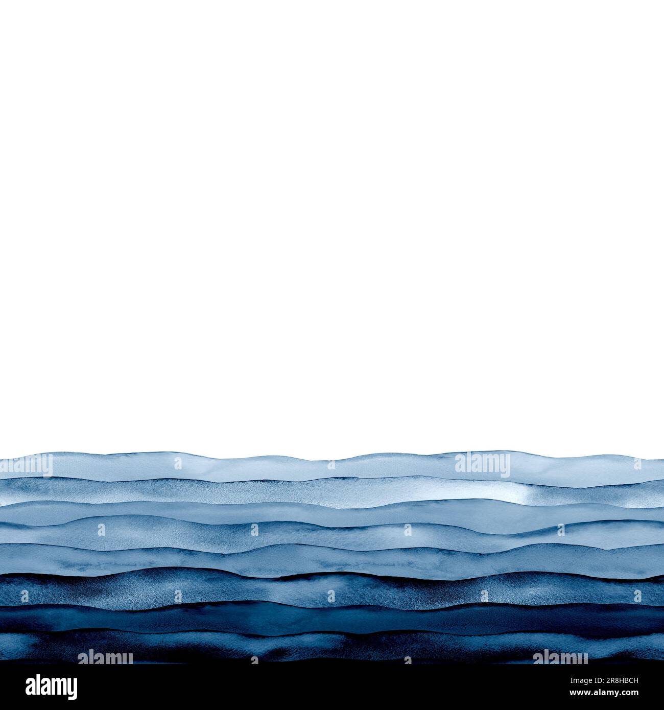 Watercolor sea ocean wave navy blue indigo colored background ...