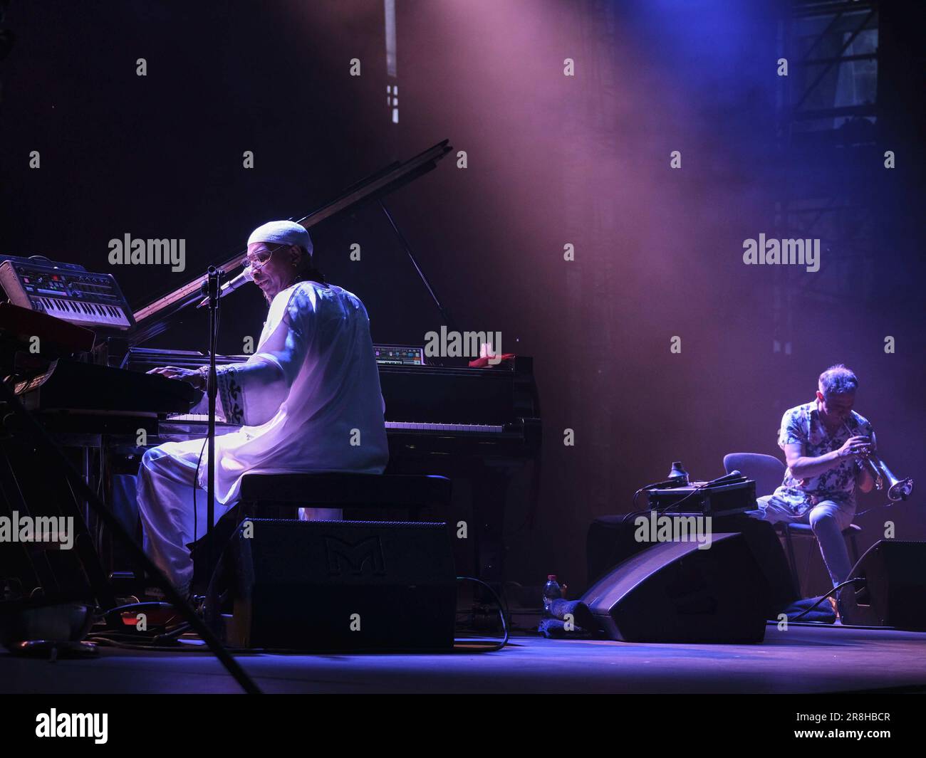 Teatro Romano, Verona, Italy, June 20, 2023, Paolo Fresu with Omar Sosa ...