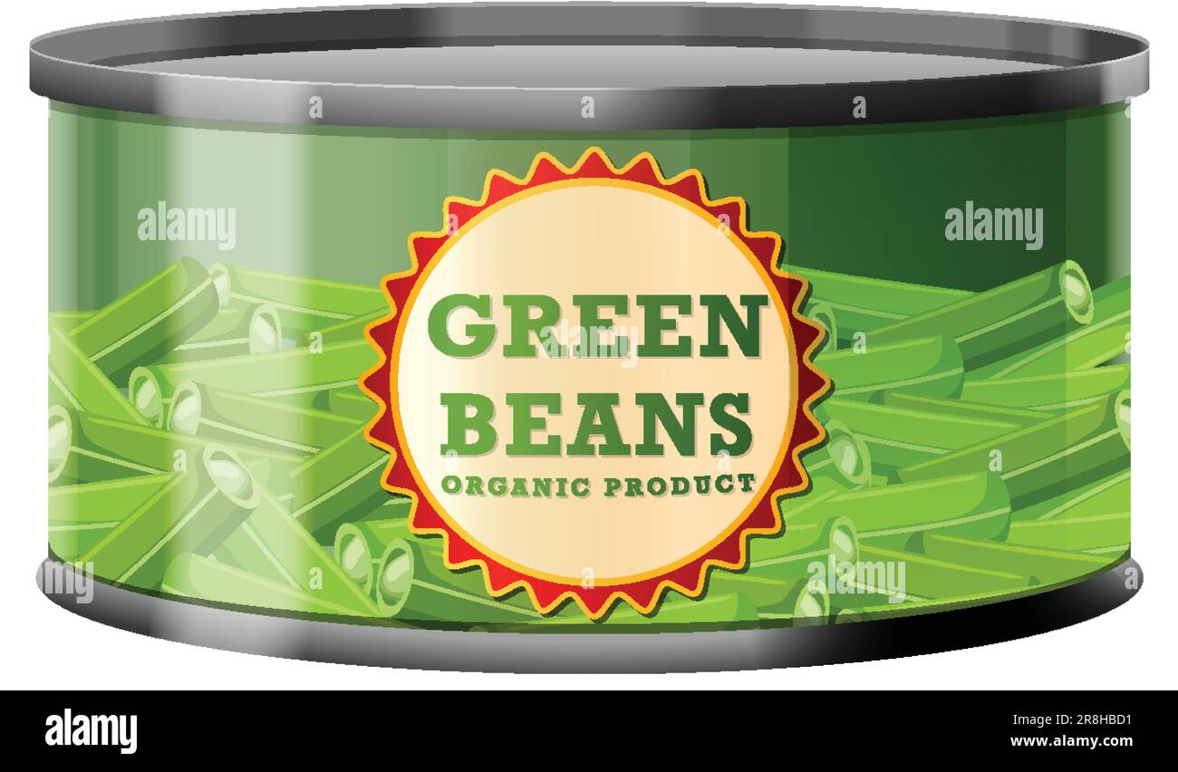 Green Beans Food Can Vector illustration Stock Vector Image & Art - Alamy