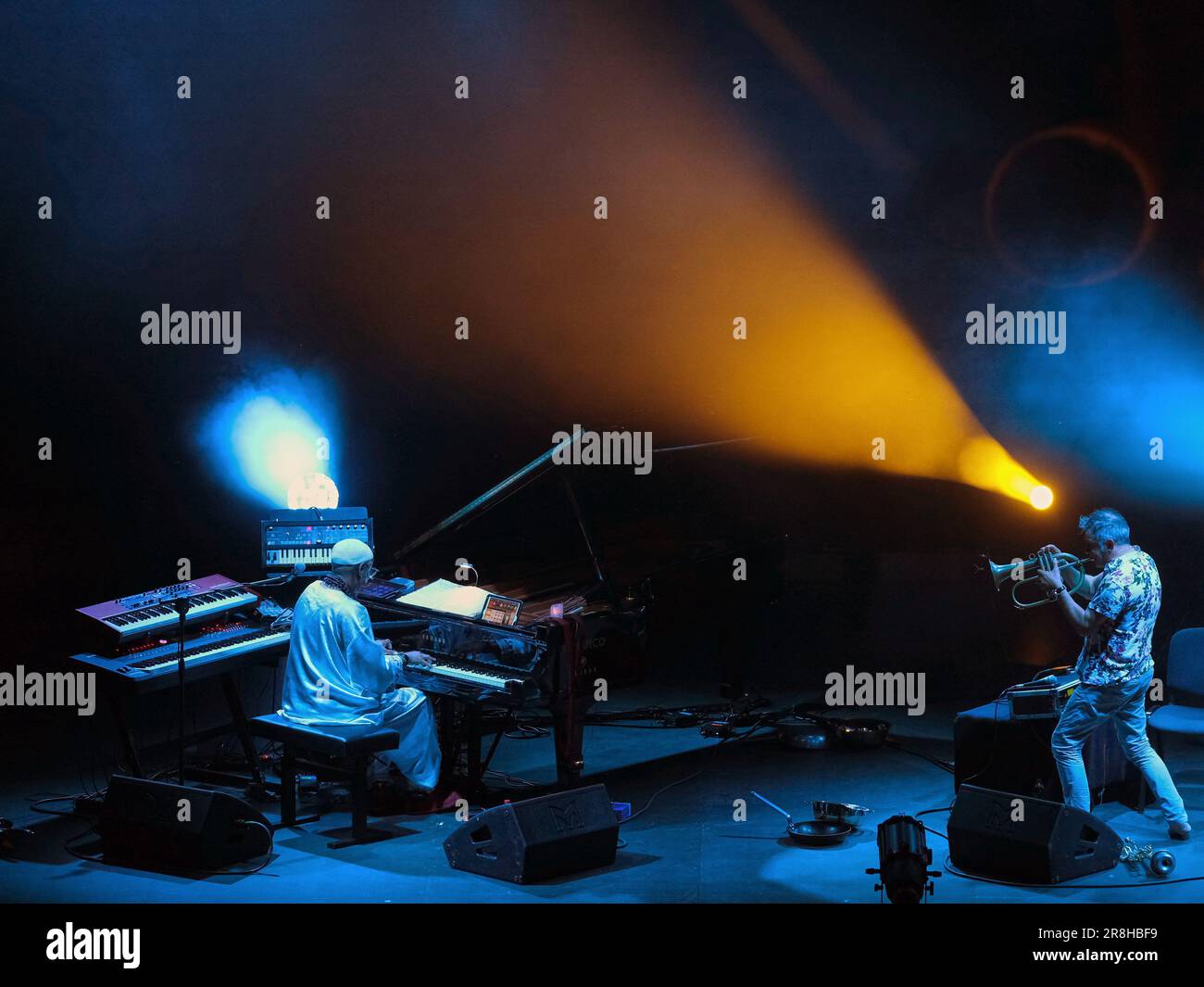 Teatro Romano, Verona, Italy, June 20, 2023, Paolo Fresu with Omar Sosa ...