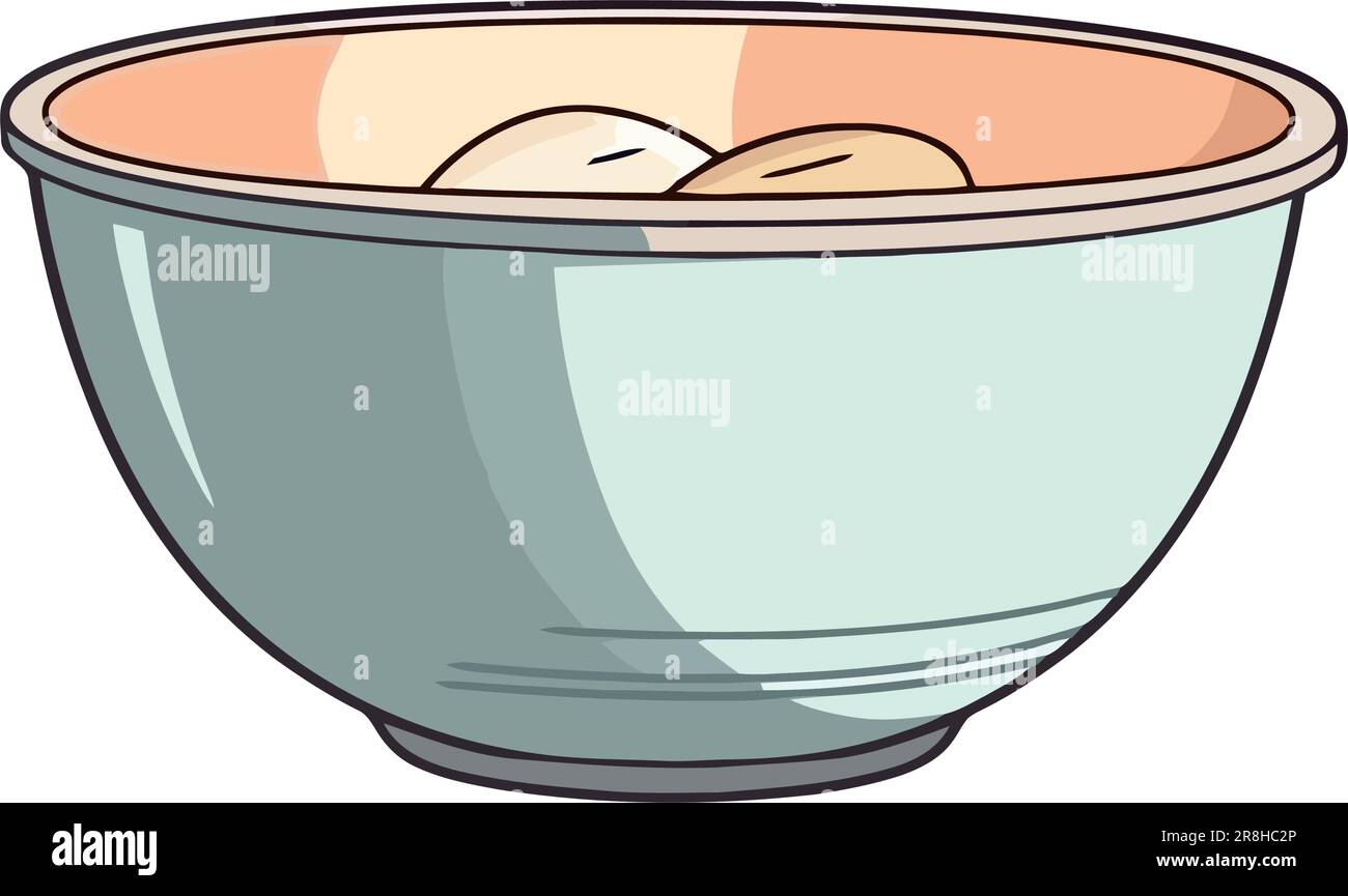 Organic vegetable in cute cartoon bowl Stock Vector Image & Art - Alamy