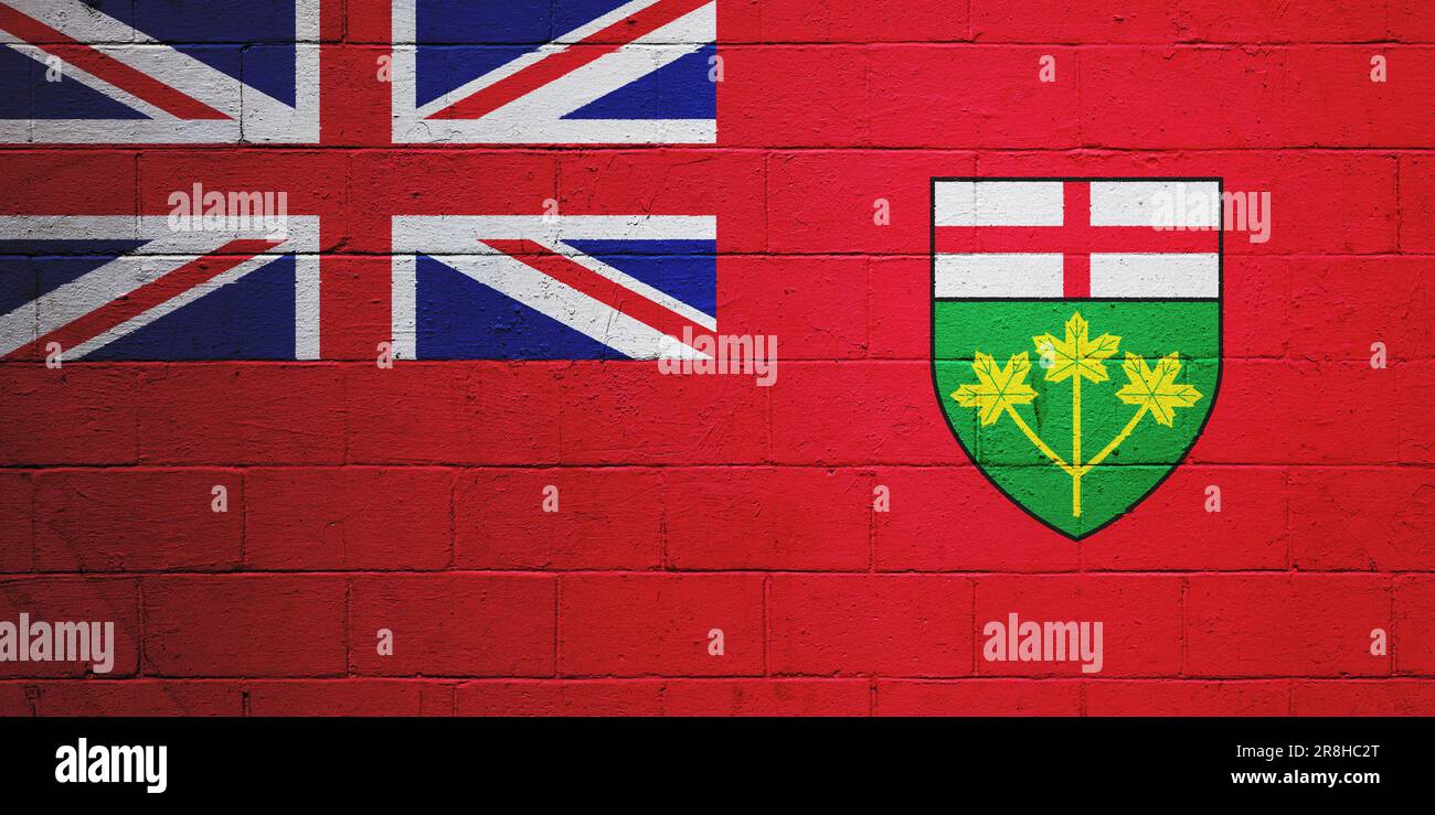 Flag of Ontario painted on a cinder block wall Stock Photo - Alamy