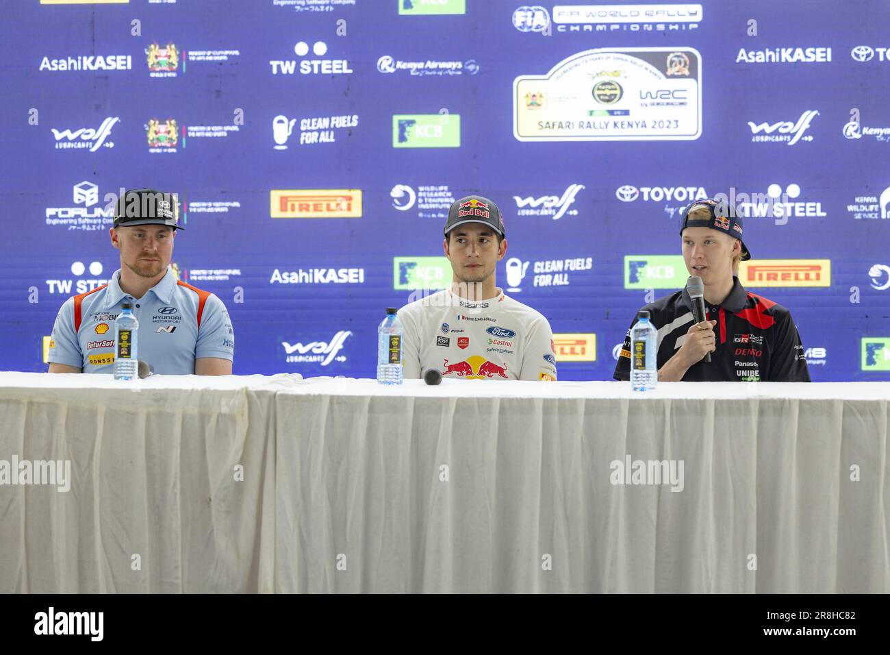 conference de presse, press conference during the Safari Rally Kenya ...