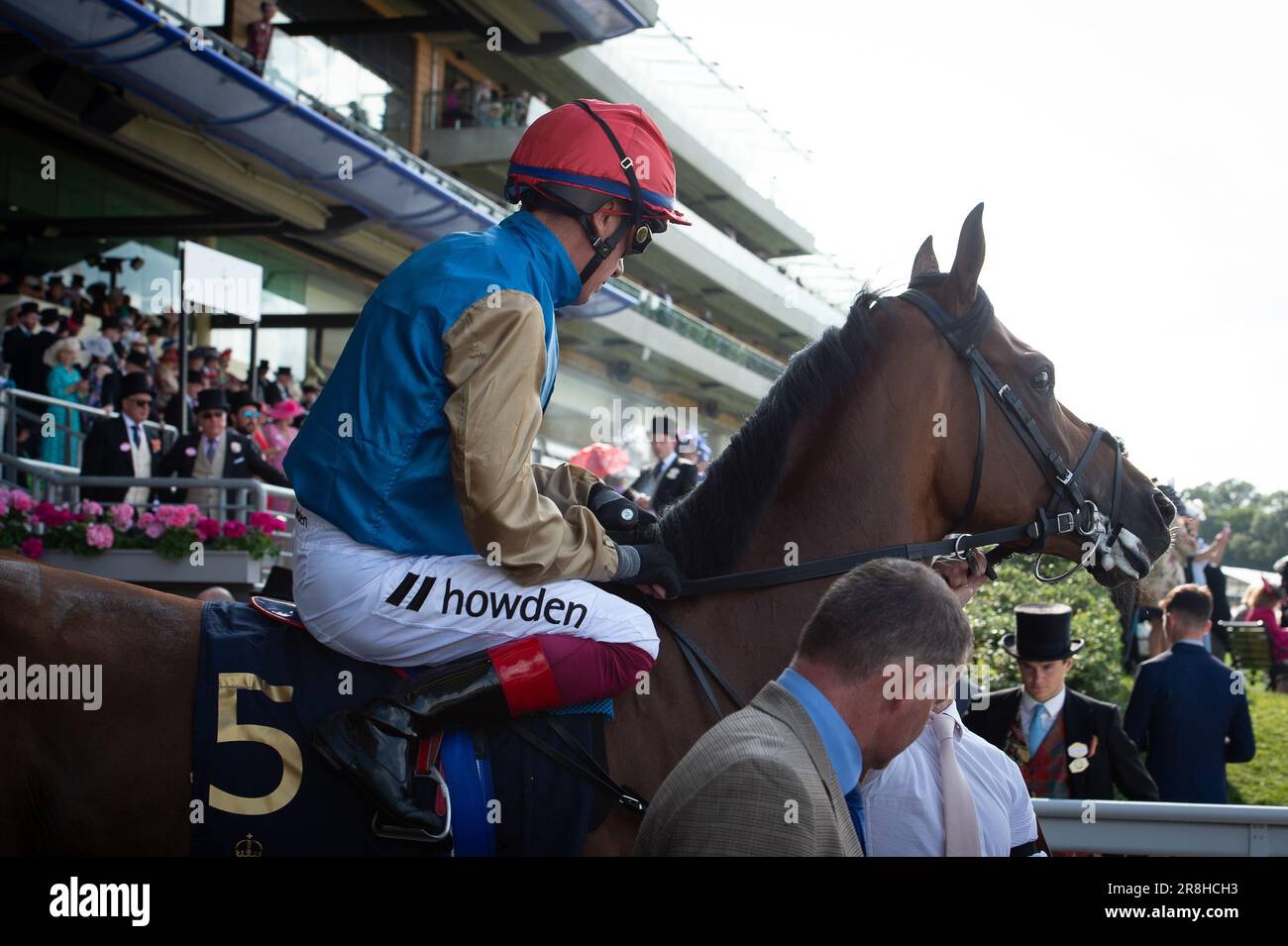 Ascot, Berkshire, UK. 21st June, 2023. Jockey Frankie Dettori wins the ...