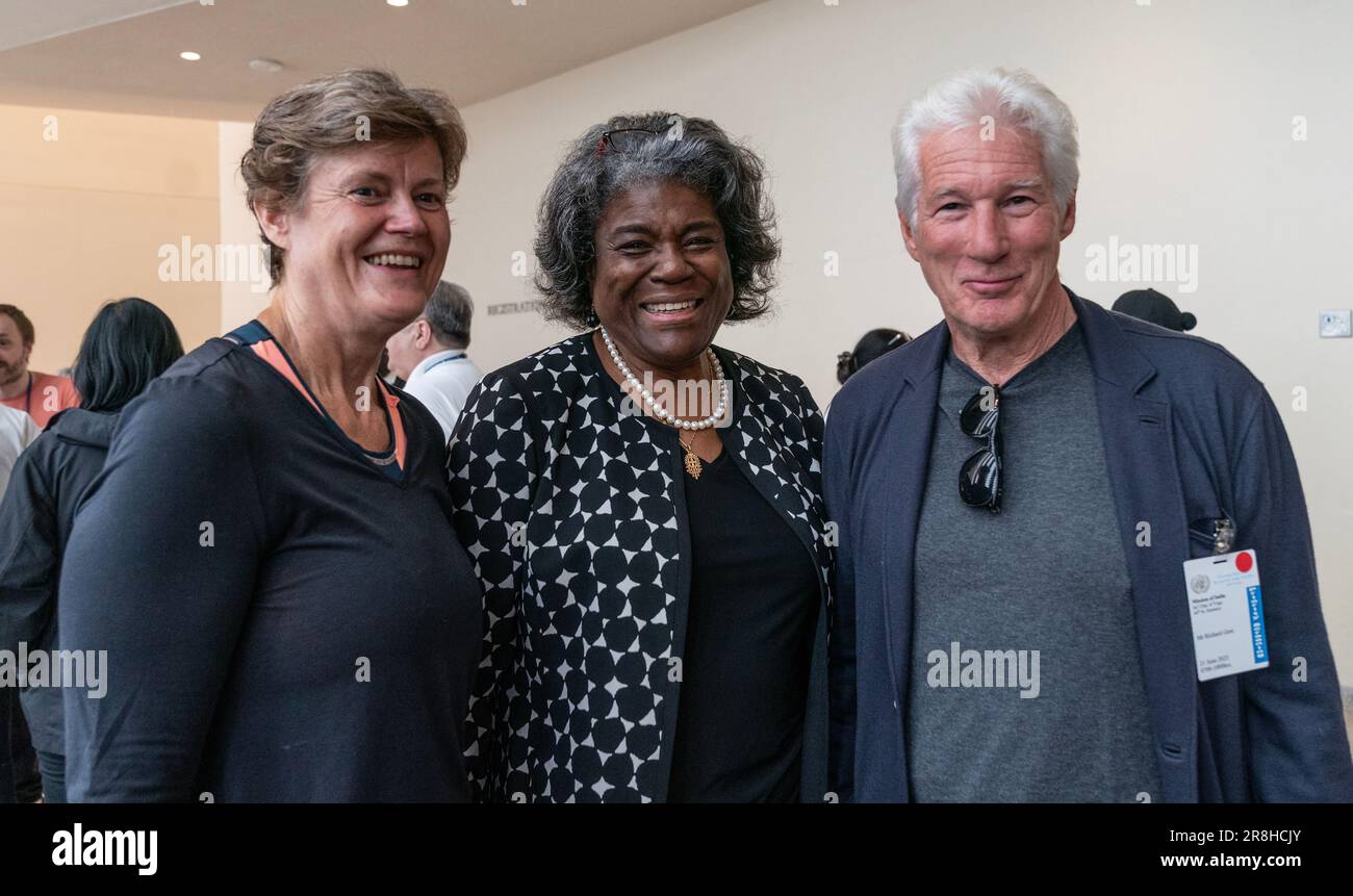 Barbara Woodward, Linda Thomas-Greenfield, Richard Gere attend ...